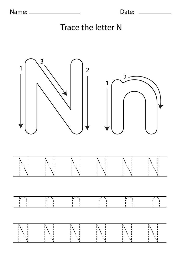 Learning English alphabet for kids. Letter N. 4582563 Vector Art at Vecteezy