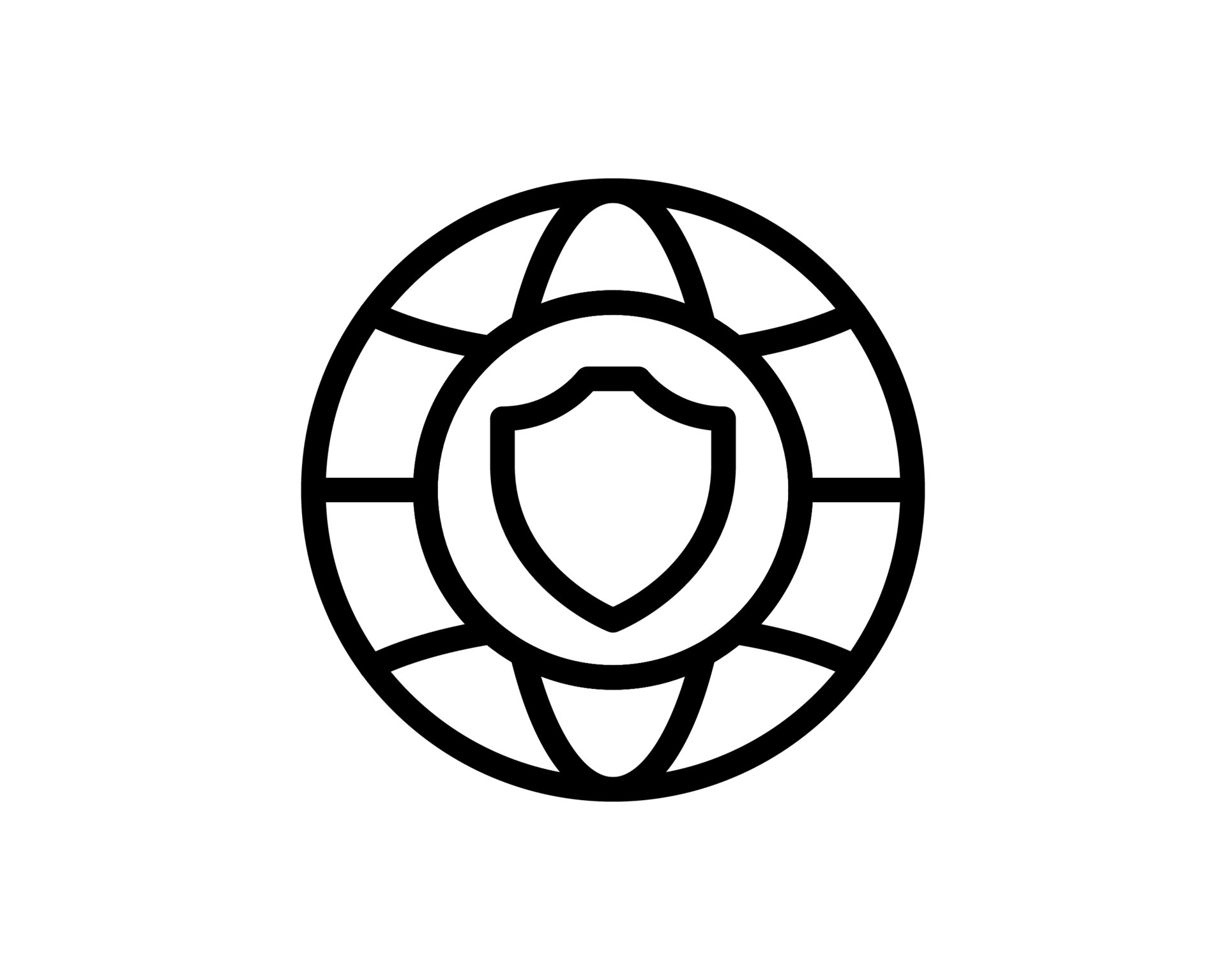 Global Network Security Line Icon World Protection Linear Style Sign For Mobile Concept And Web