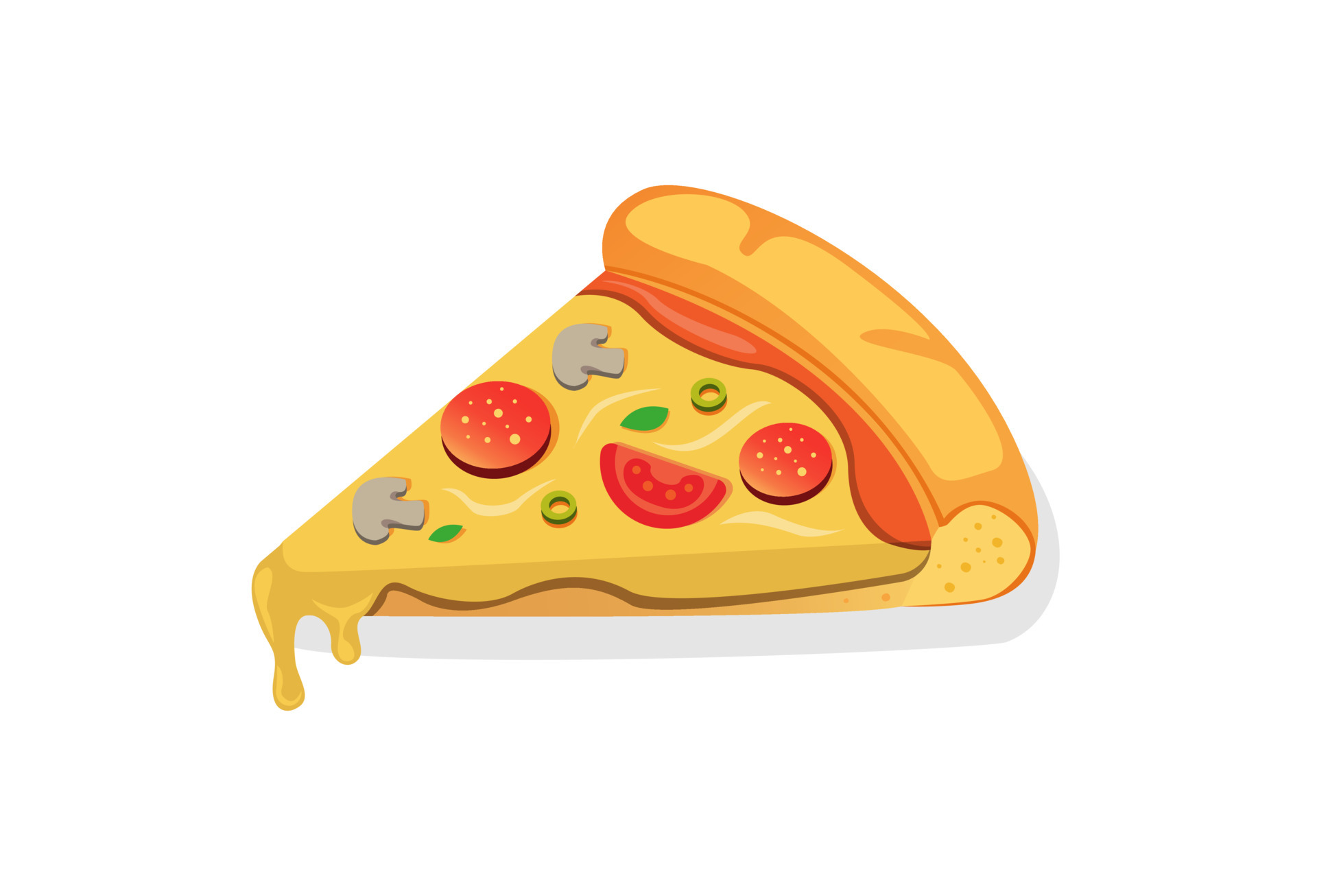 single slice italian pizza cartoon flat illustration vector isolated in ... single slice italian pizza cartoon flat illustration vector isolated in ...
