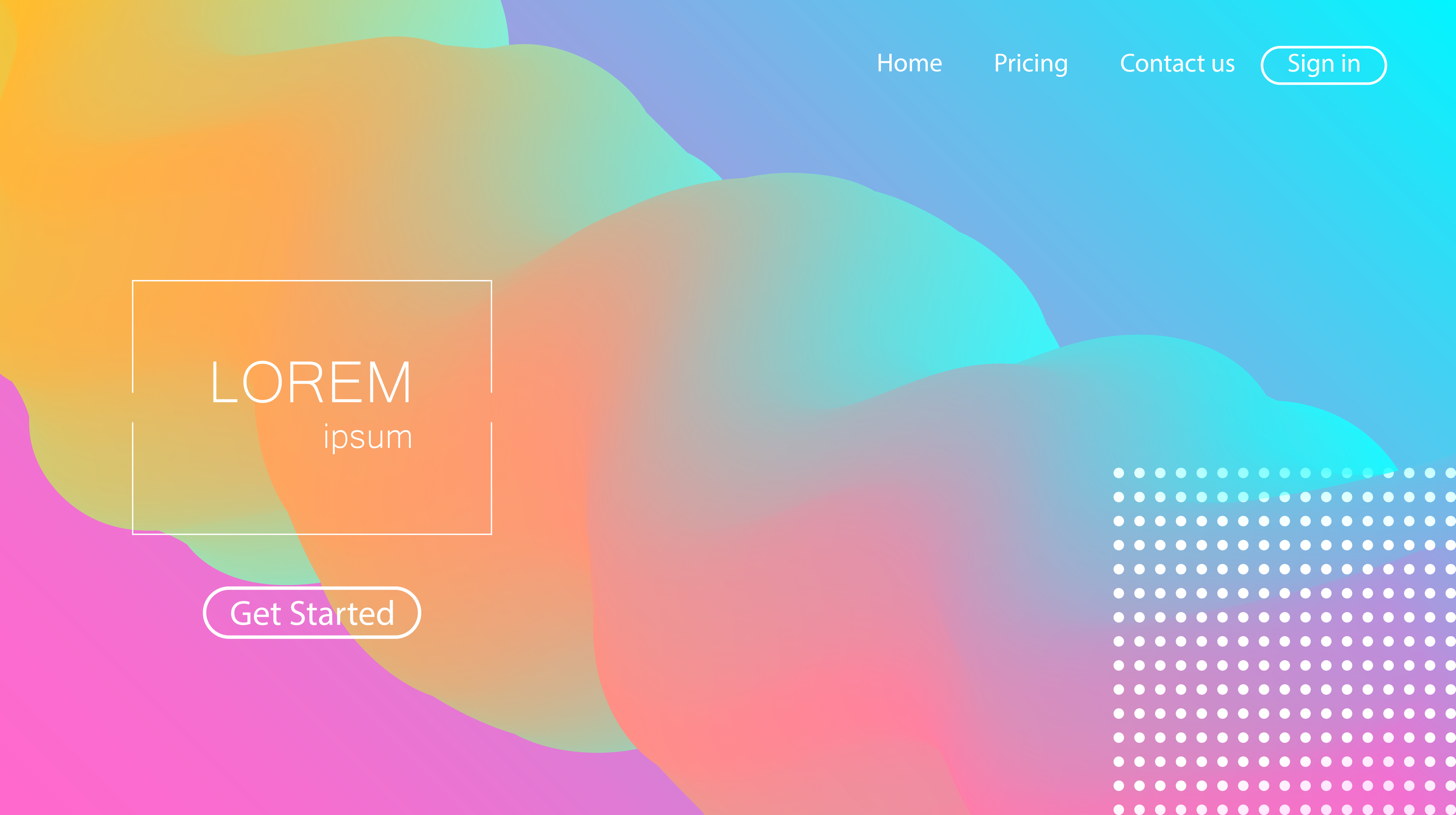 Website abstract background. Bright colorful dynamic shapes landing ...