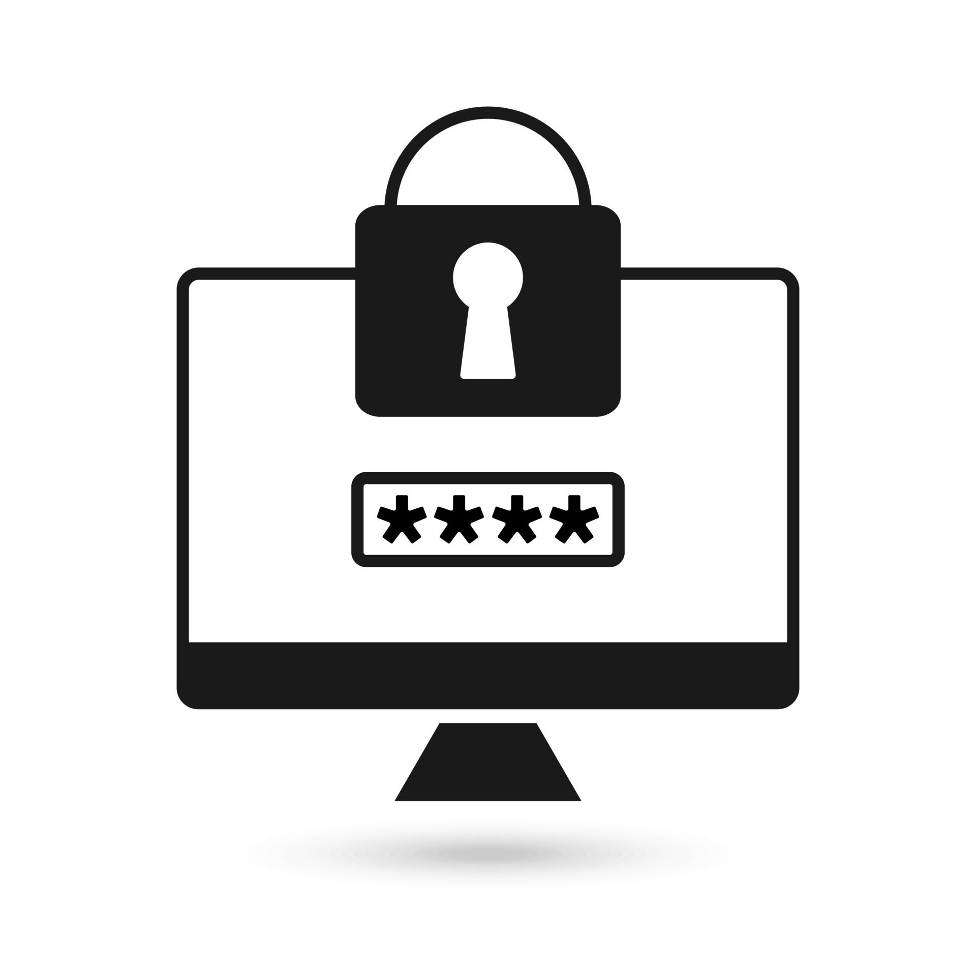Data Security Concept Data Protection And Safe Work Flat Design Black