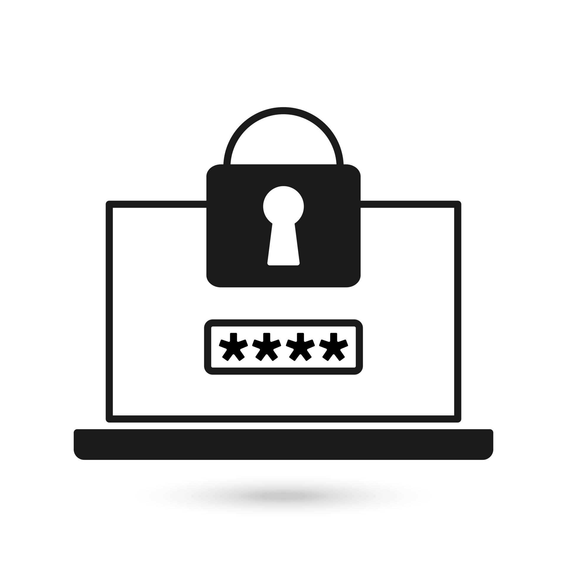 Data Security Concept Data Protection And Safe Work Flat Design Black