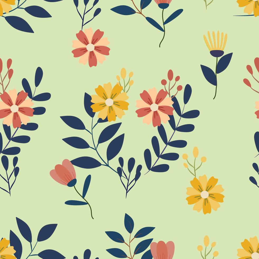 beautiful seamless pattern flower leaf background 4602507 Vector Art at ...
