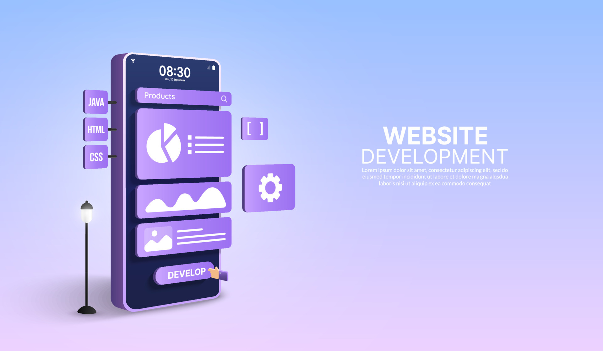 Mobile Application And Web Development Concept Coding And Programming Responsive Layout Ux Ui
