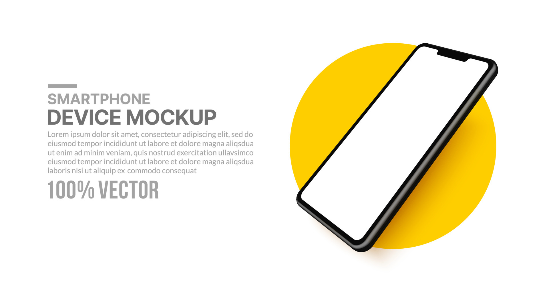 Realistic 3d smartphone mockup with blank screen for app development ...