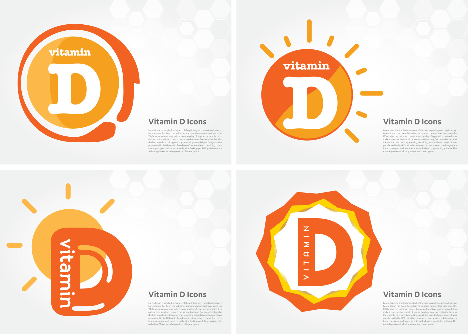 Conjunto De Colección De Gotas De Icono De Vitamina D Colecalciferol