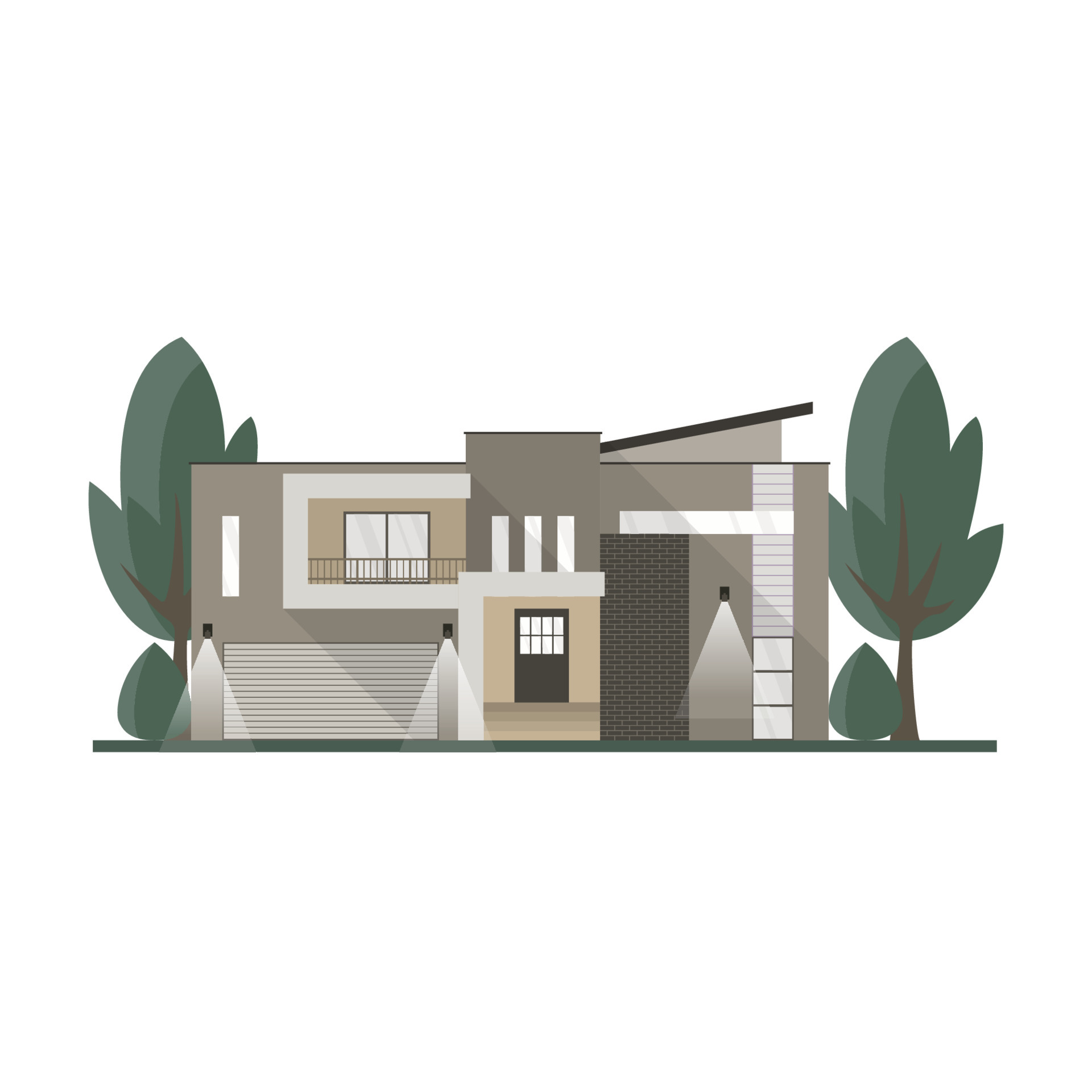 2d Modern House 1.0 4608045 Vector Art at Vecteezy