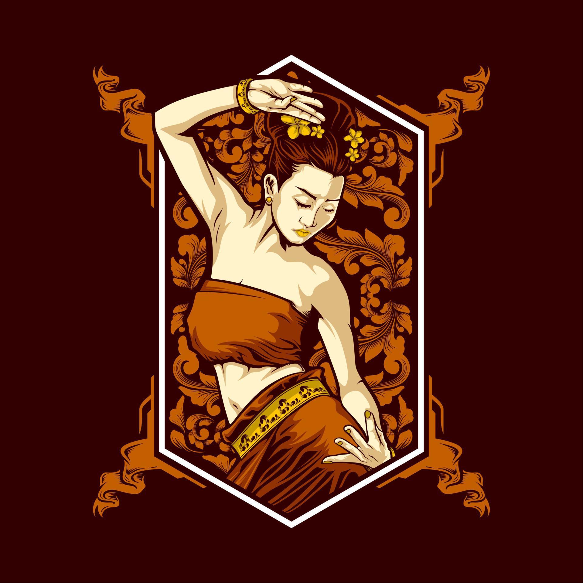 Traditional Dancing Girl 4609989 Vector Art At Vecteezy