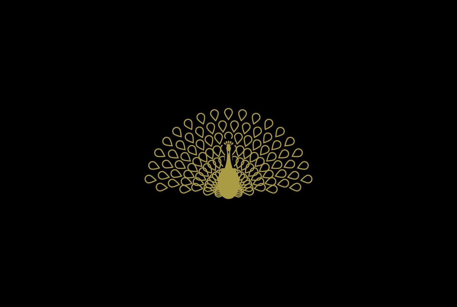 Elegant Luxury Golden Peacock Peafowl Logo Design Vector 4610351 Vector
