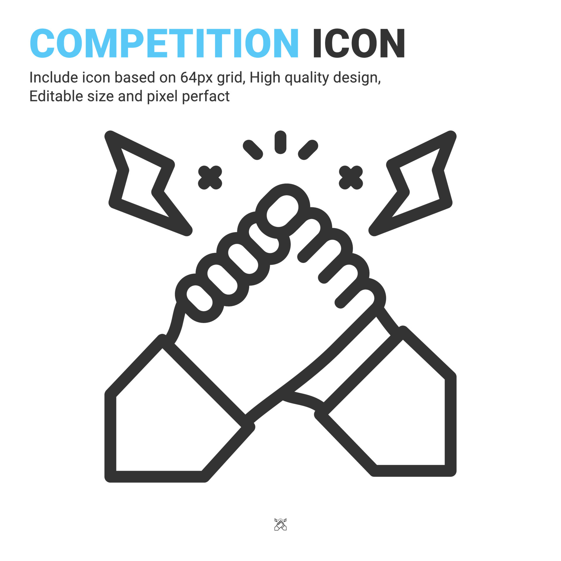 Competition icon vector with outline style isolated on white background ...