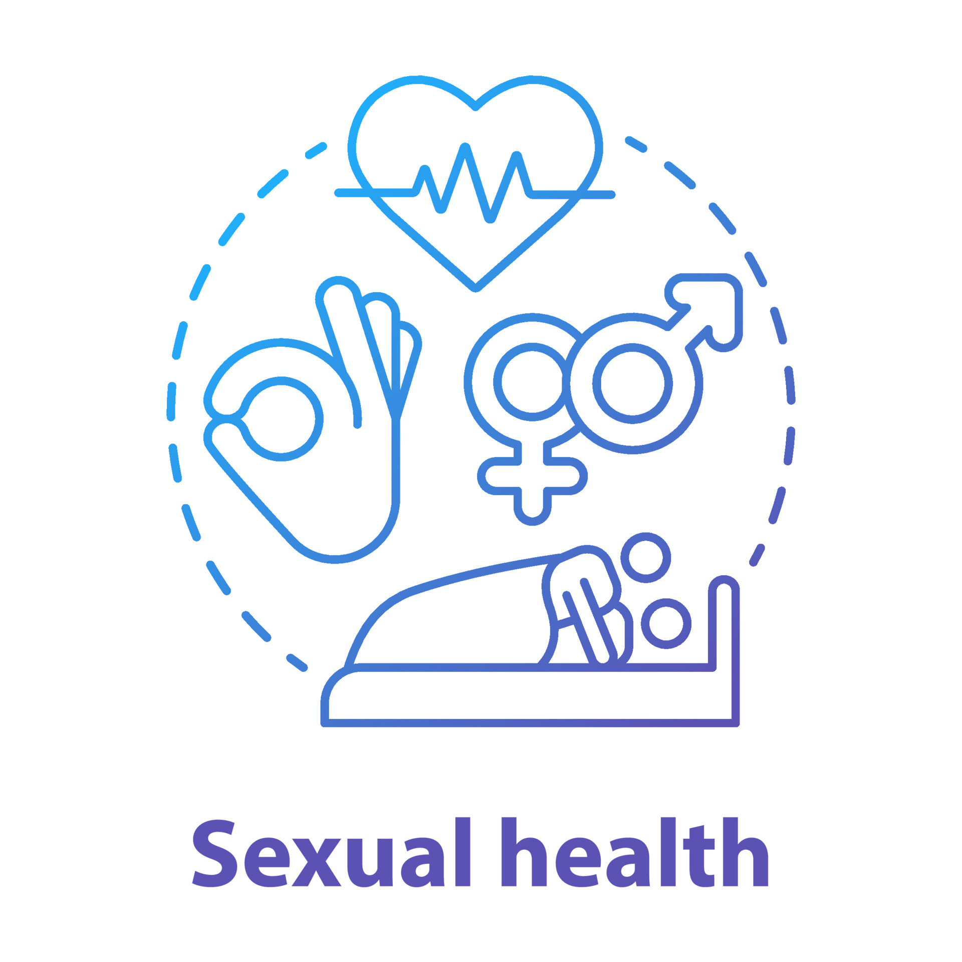 Sexual Health Blue Gradient Concept Icon Protected Sex Idea Thin Line