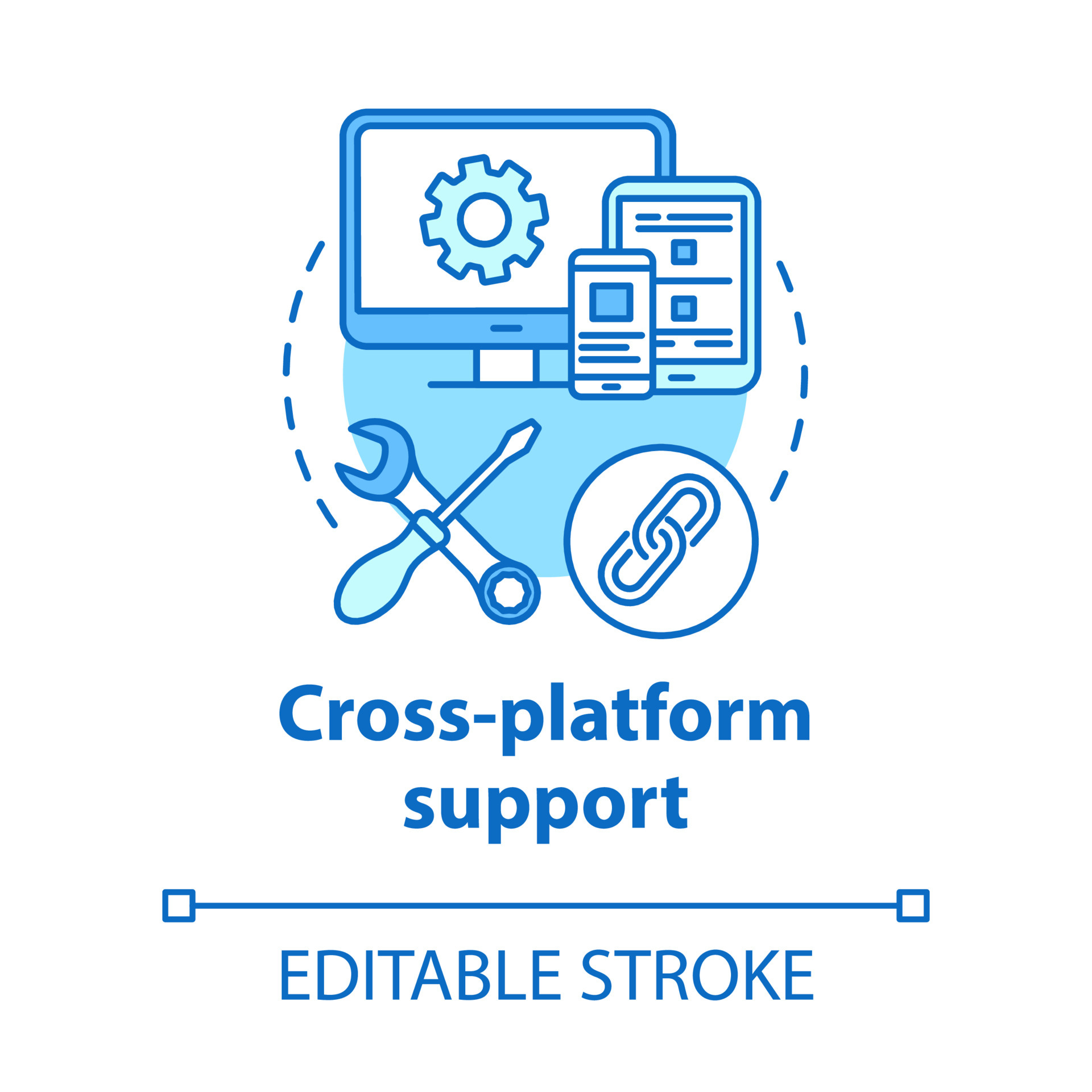 Cross Platform Support Concept Icon Software Development Idea Thin