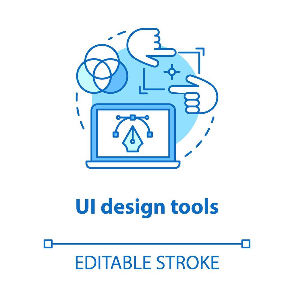 Ui Design Tools Concept Icon Software Interface Development Idea Thin
