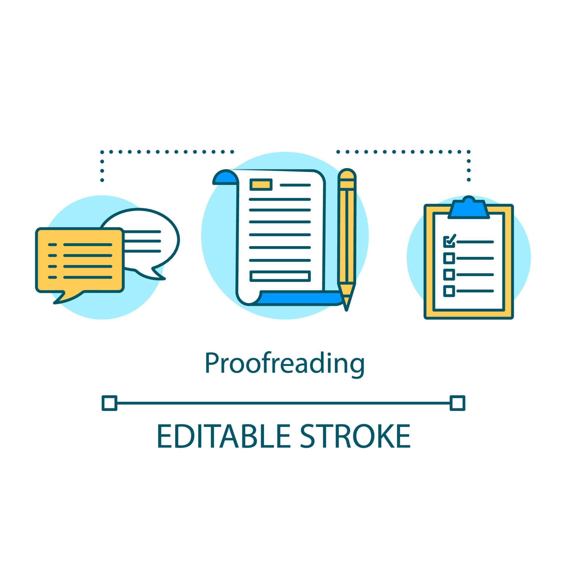 Translation services concept icon. Proofreading idea thin line ...