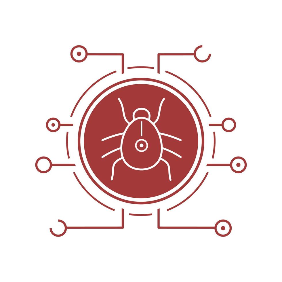 Computer Virus Flat Linear Long Shadow Icon Malware And Spyware Bug