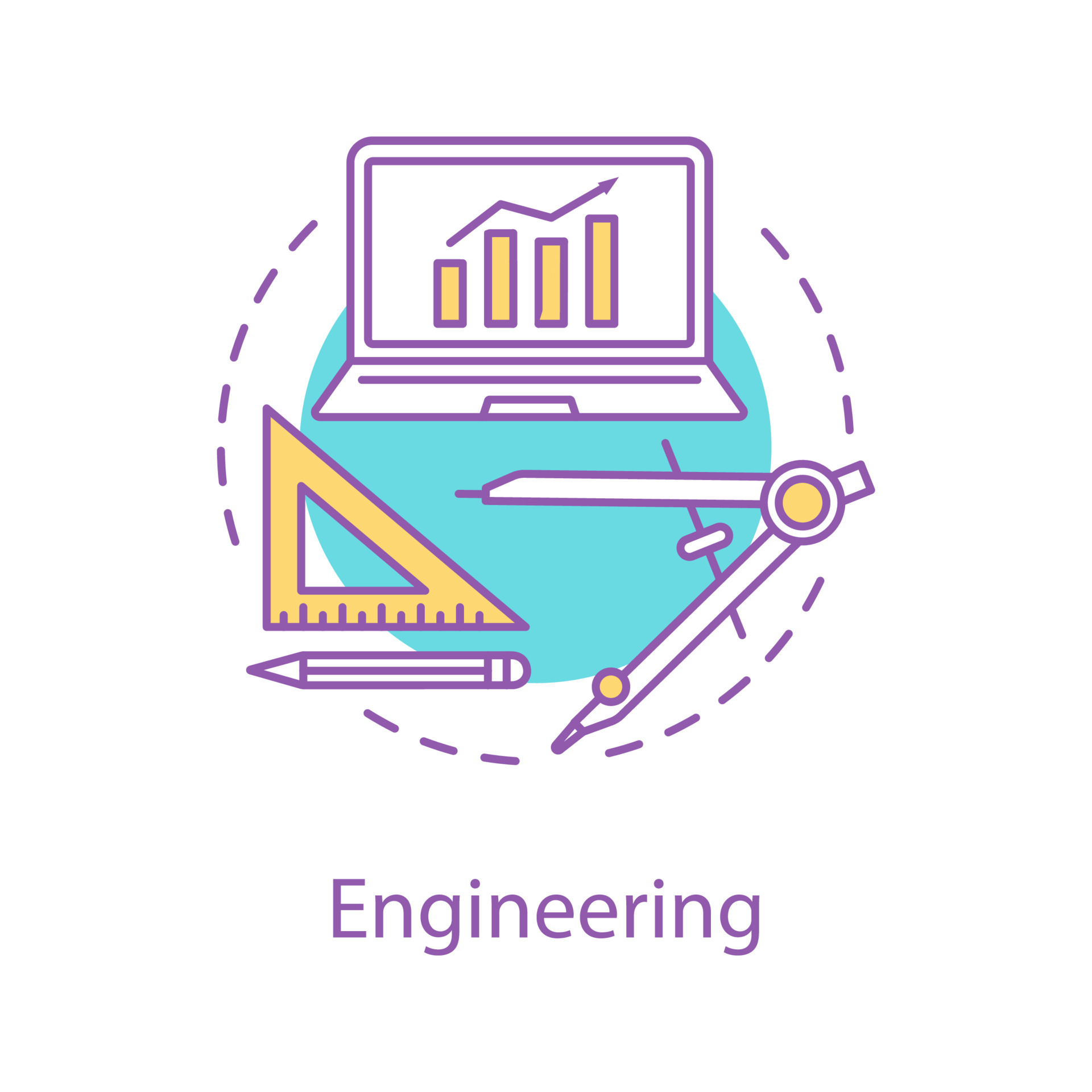 Engineering and construction concept icon. Computer technology and ...