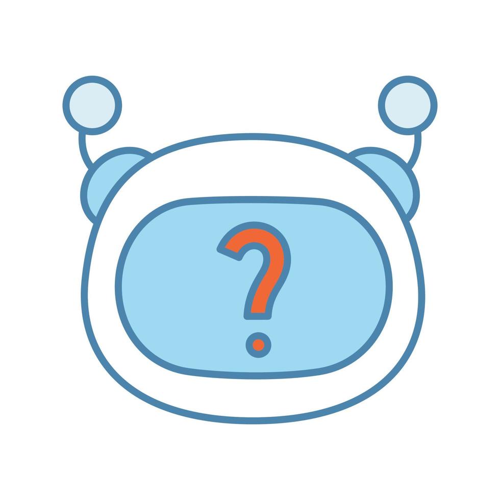 Help Chatbot Color Icon Faq Chat Bot Virtual Assistant Robot Face With Question Mark