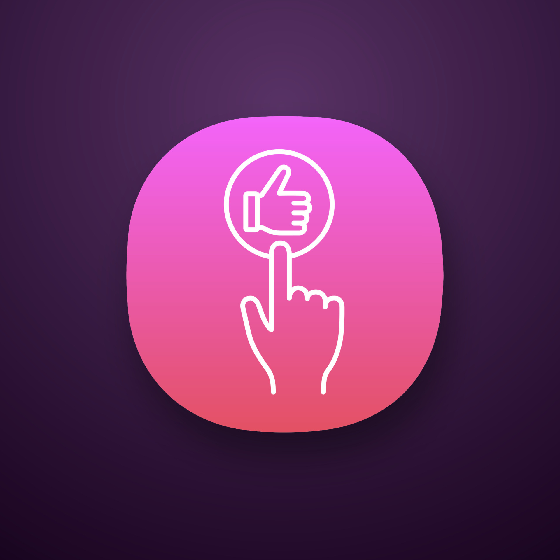 Like Button Click App Icon Thumbs Up Hand Pushing Button Ui And Ux User Interface Web Or