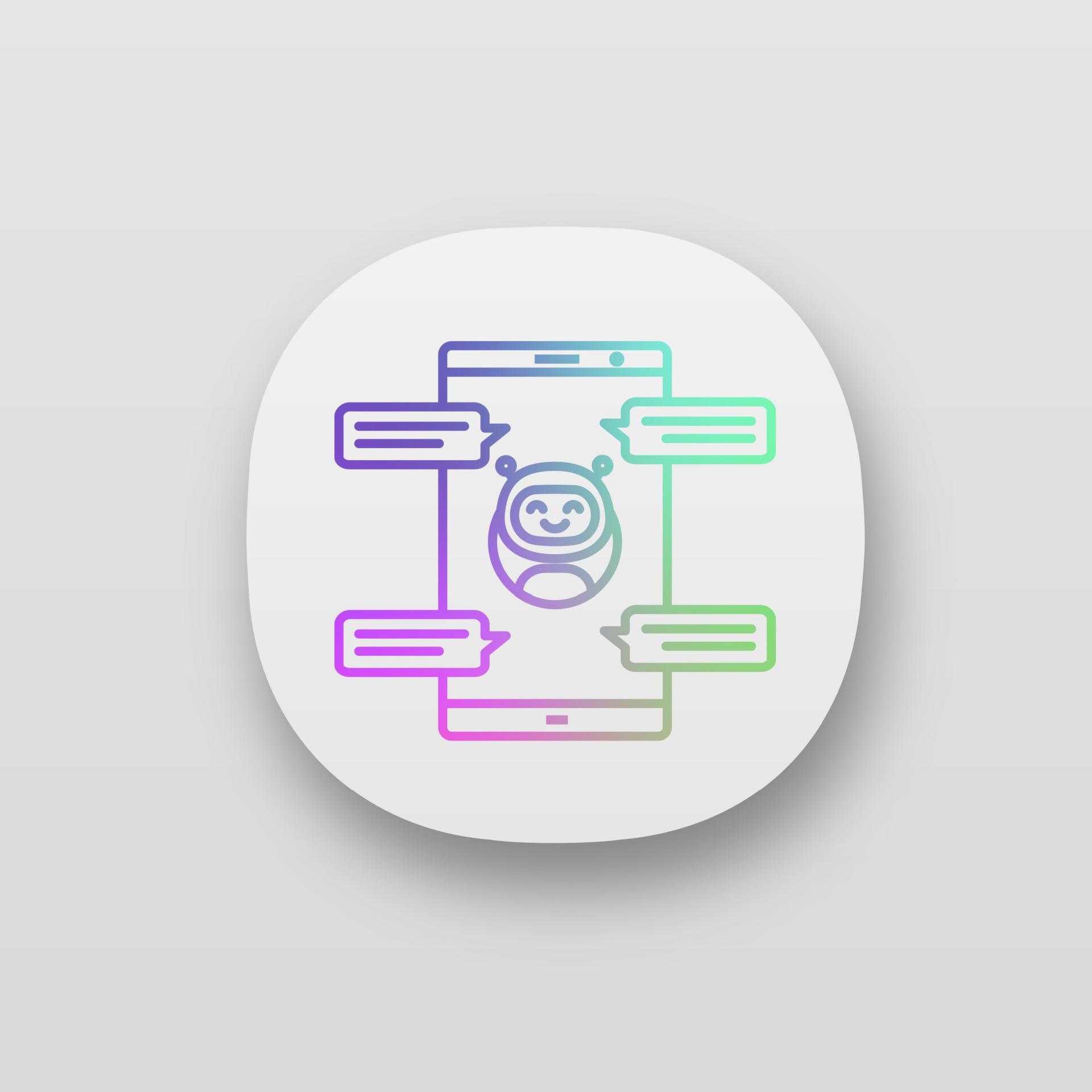 Chatbot With Speech Bubbles App Icon Ui Ux User Interface Messenger