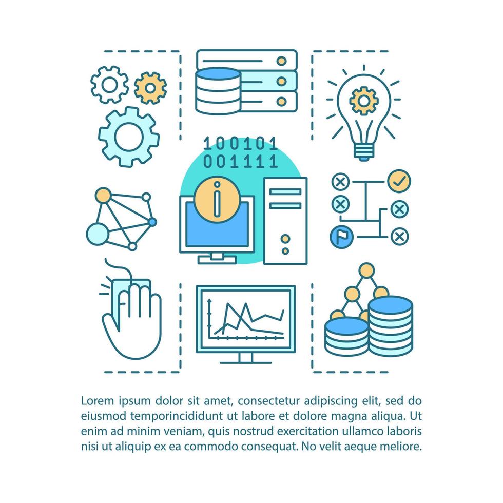 Computer science concept linear illustration. Idea generation. Digital ...