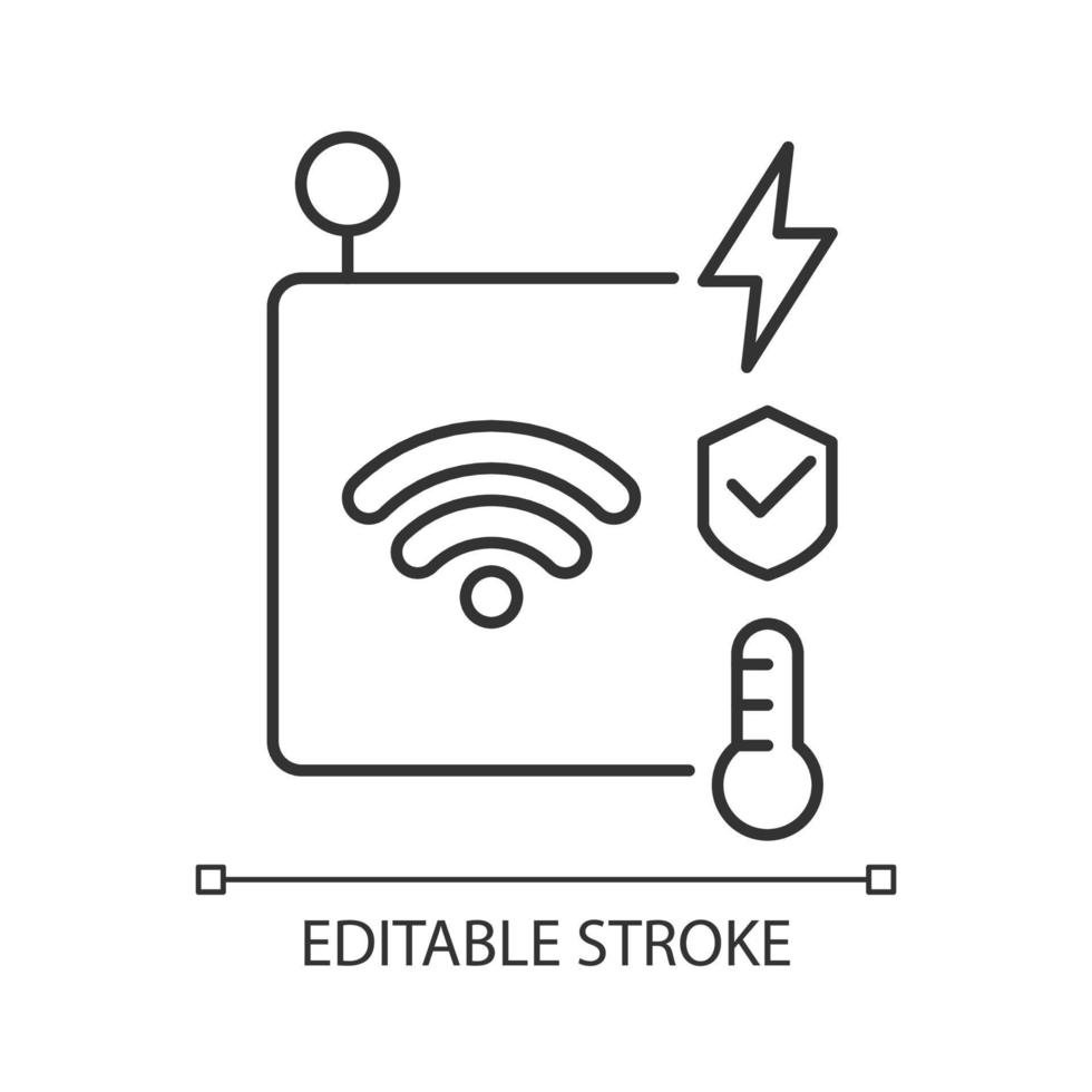 Iot Sensors Linear Icon Information Transmission Over Wireless Network