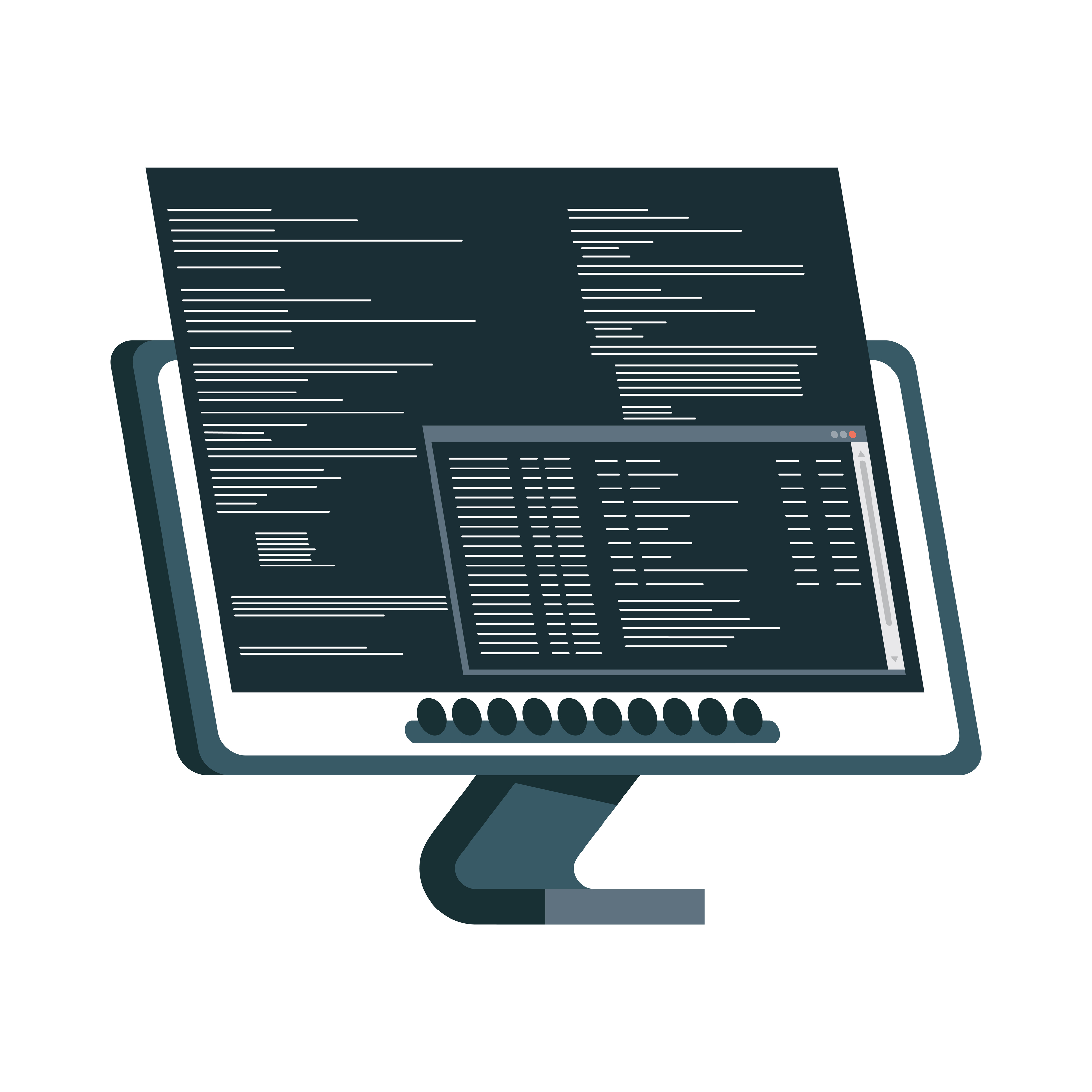 desktop with programming code 4622949 Vector Art at Vecteezy