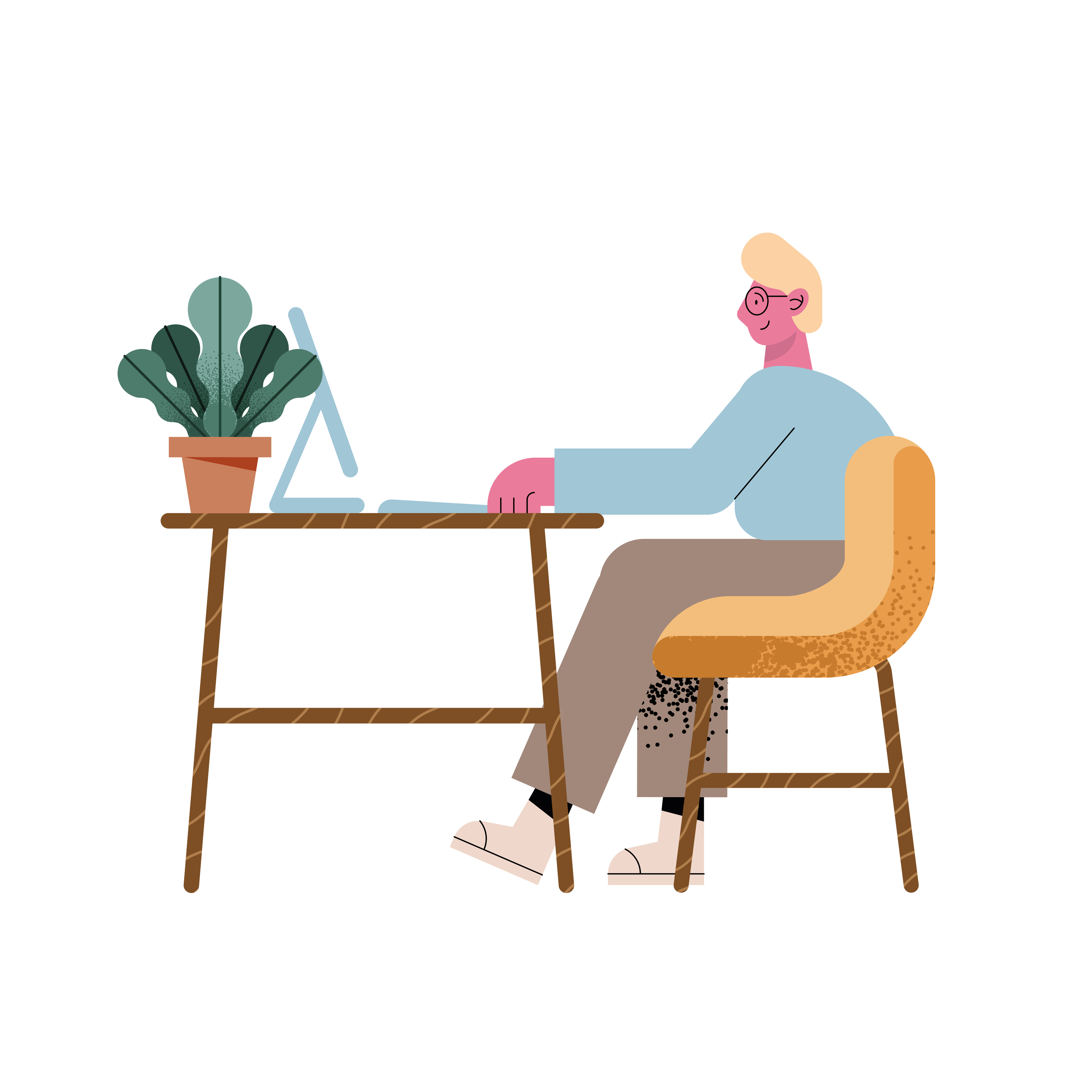 hombre con computadora trabajando 4624019 Vector en Vecteezy