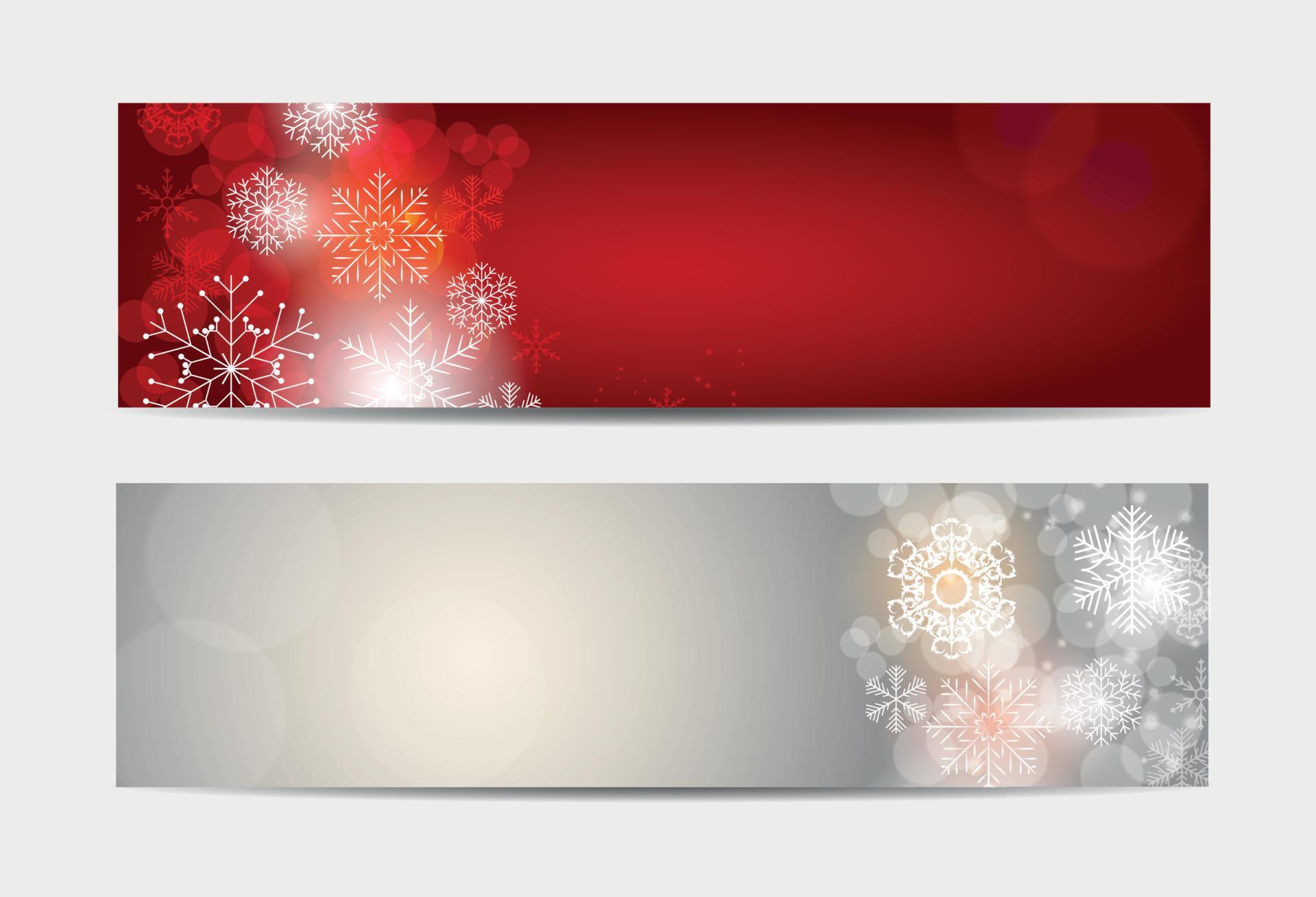 Christmas Snowflakes Website Banner and Card Background Vector I ...