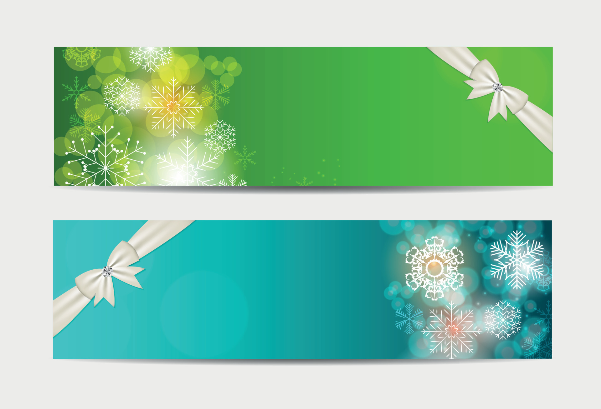 Christmas Snowflakes Website Banner and Card Background Vector I ...