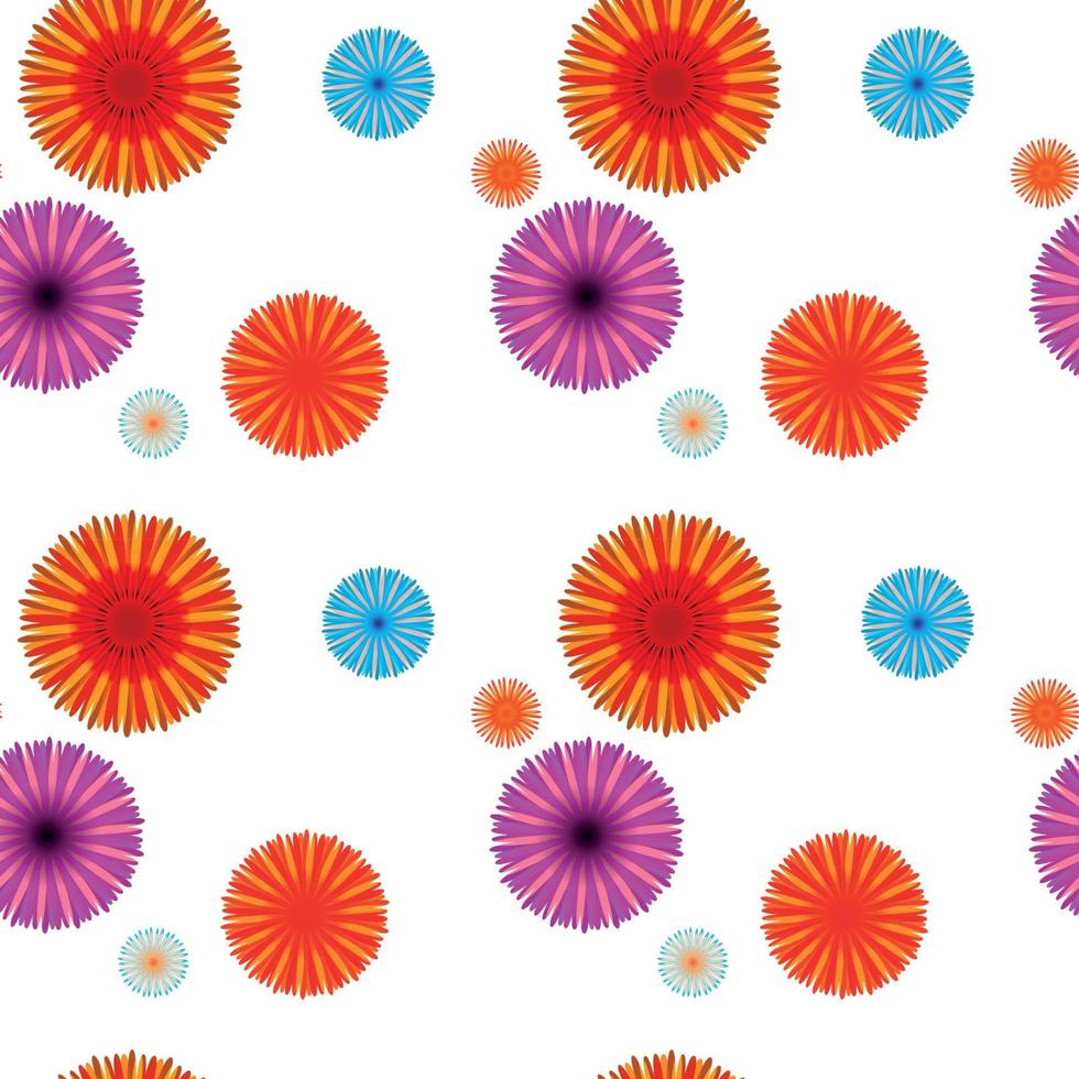 Abstract Colorful Background with Flowers. Seamless Pattern. Vec ...