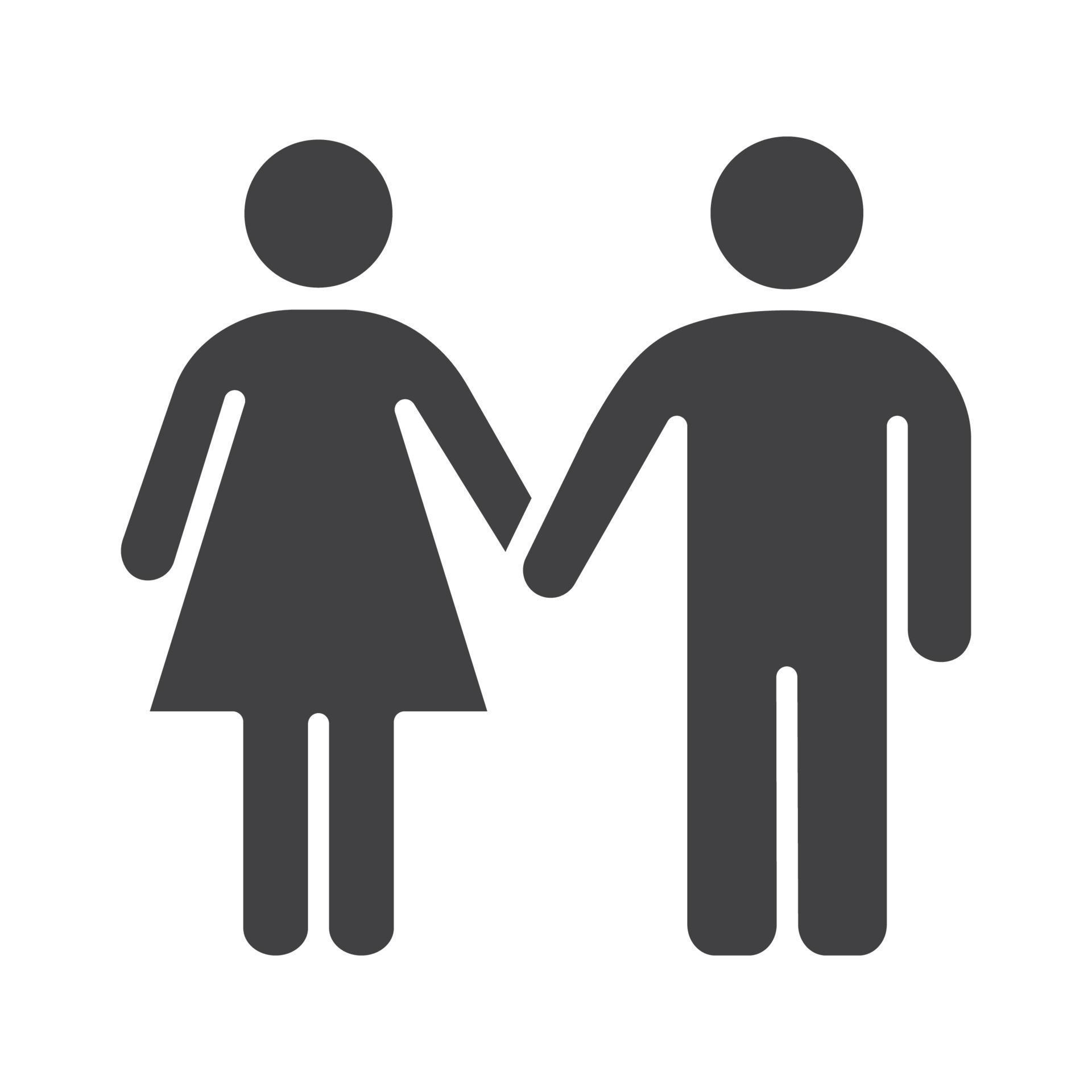 Heterosexual Couple Icon Silhouette Symbol Man And Woman Holding