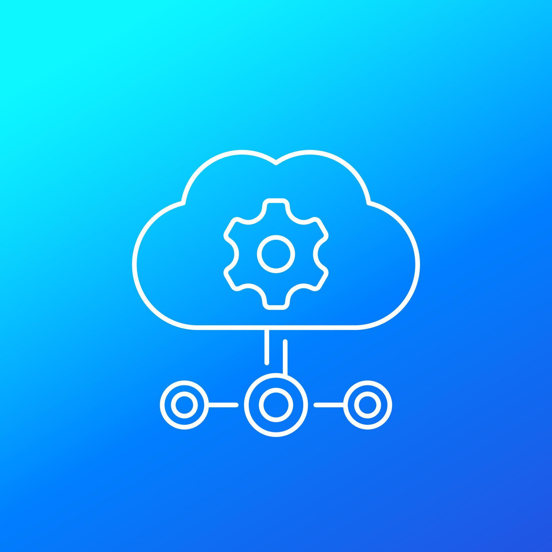 Edge computing technologies icon with cloud, linear 4637653 Vector Art ...