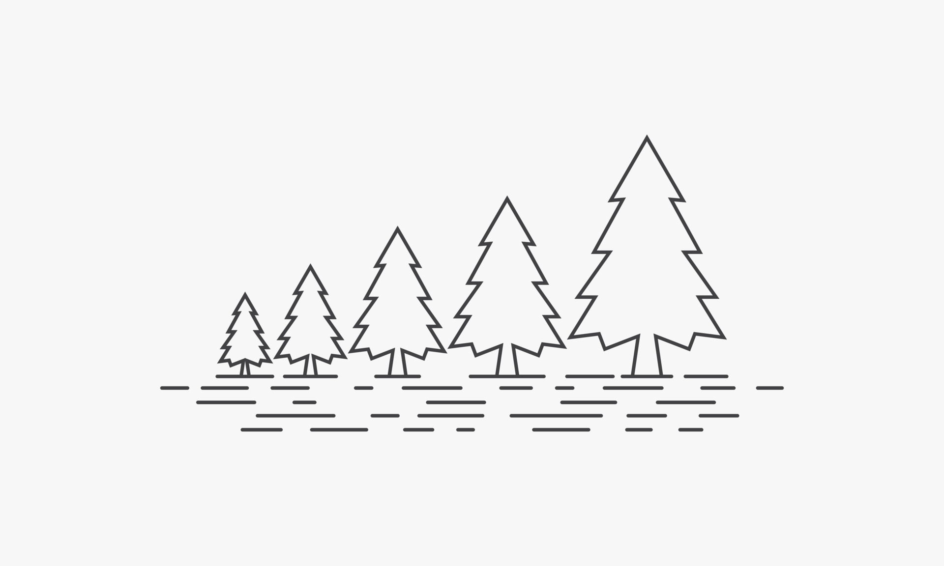 line icon evergreen pine tree on white background. 4640286 Vector Art ...