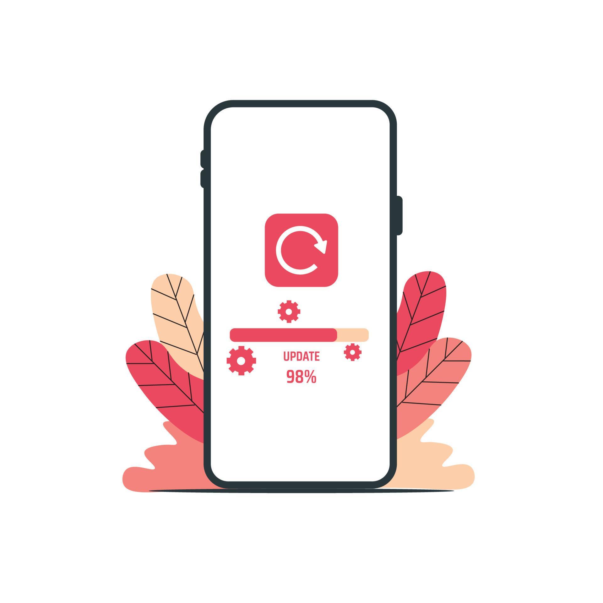 Flat Illustration Of Smart Phone And Update Software Used For Print app flat-illustration-of-smart-phone-and-update-software-used-for-print-app