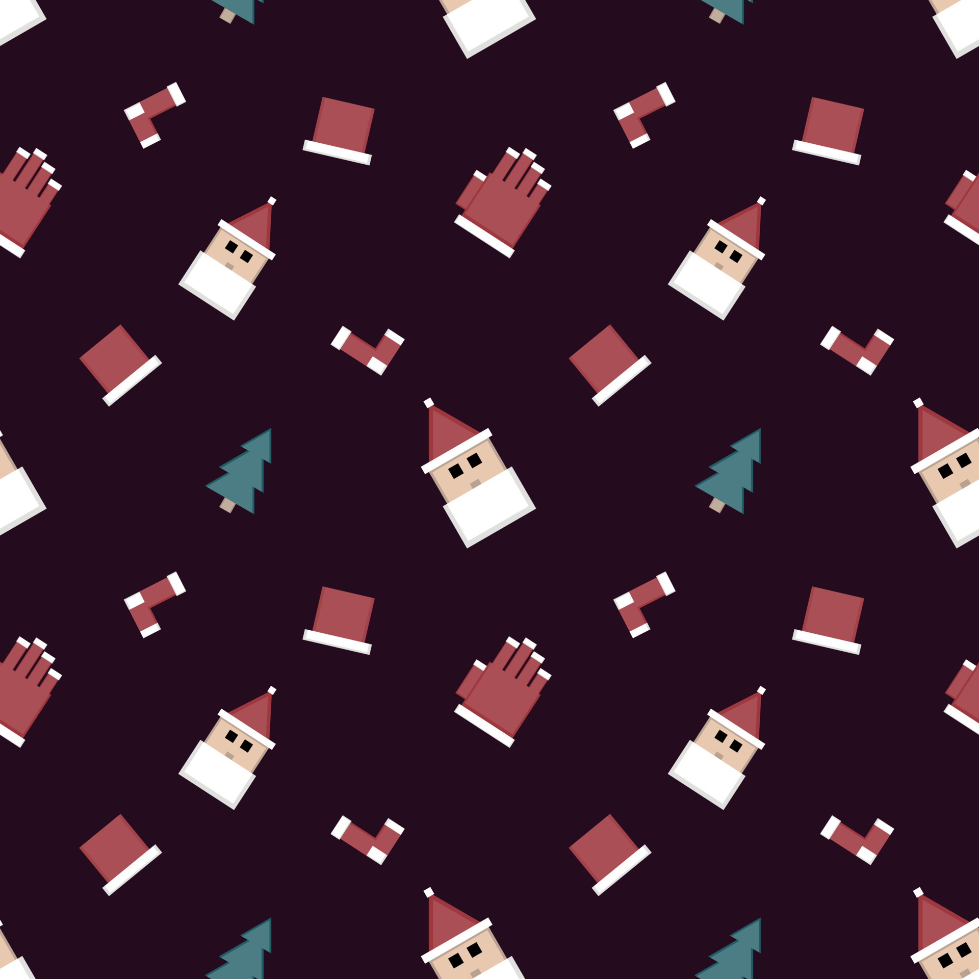 Christmas repeat pattern created with sharp corner Christmas objects ...