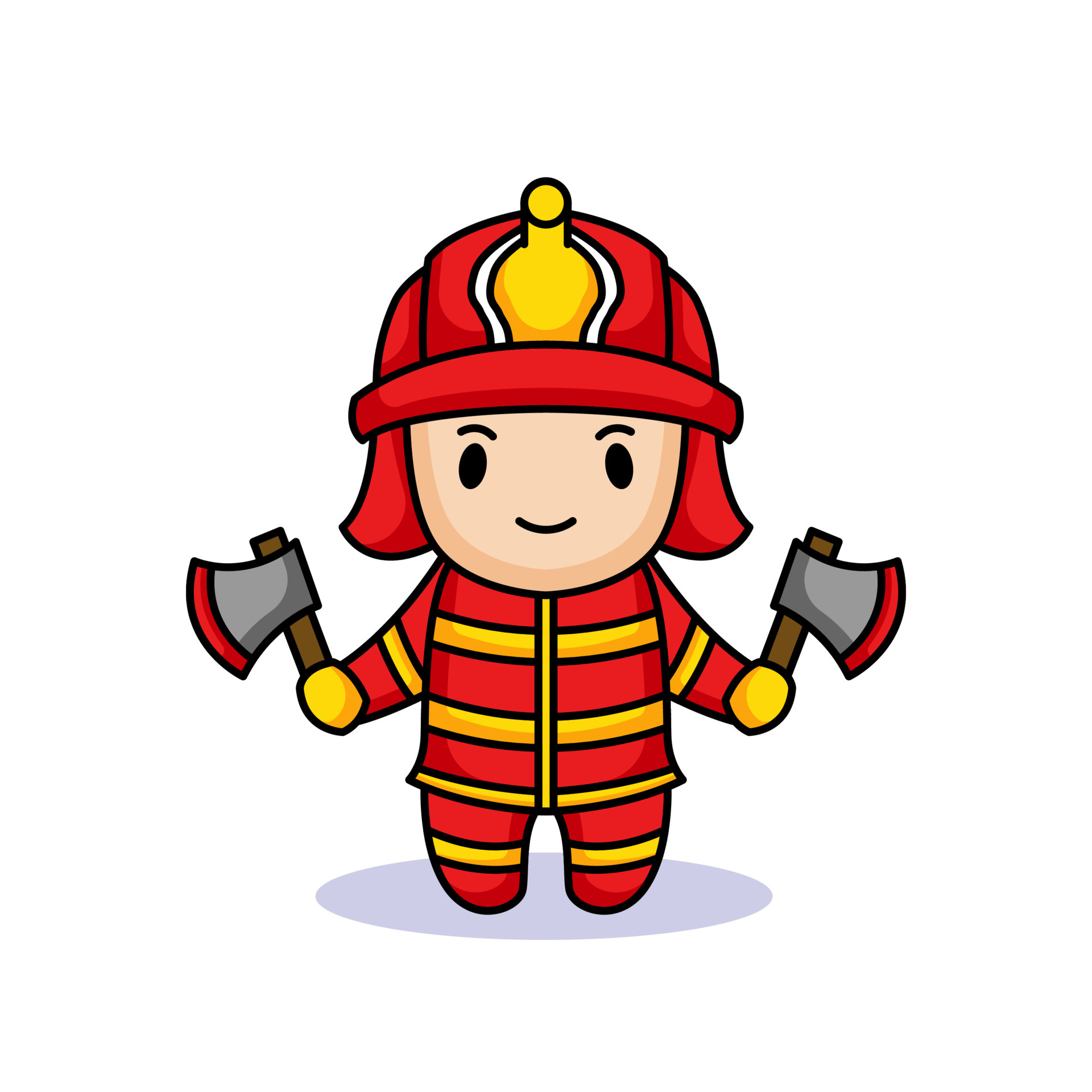 cute firefighter mascot 4649451 Vector Art at Vecteezy