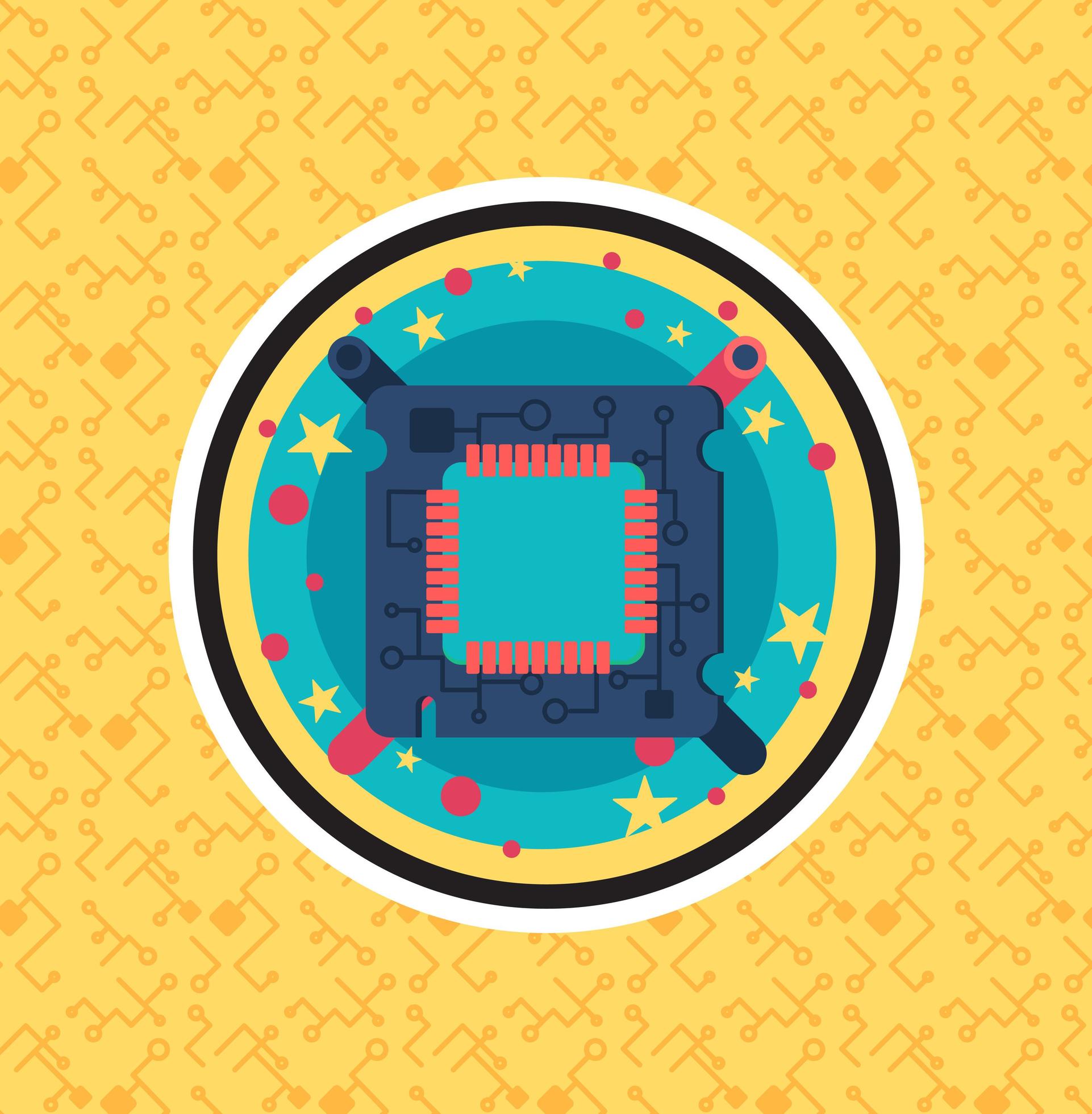 Computer Processor Chip 4652699 Vector Art at Vecteezy