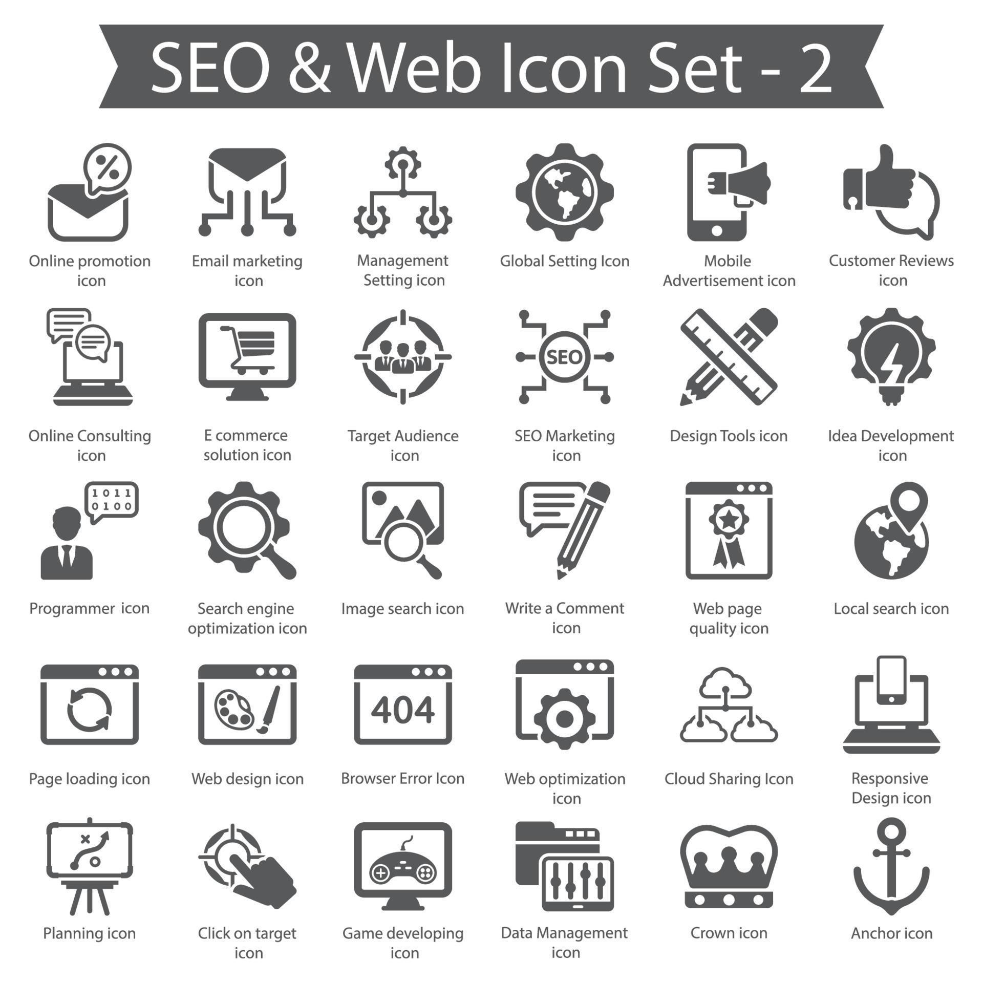 SEO And Web Icon Pack 4653875 Vector Art at Vecteezy