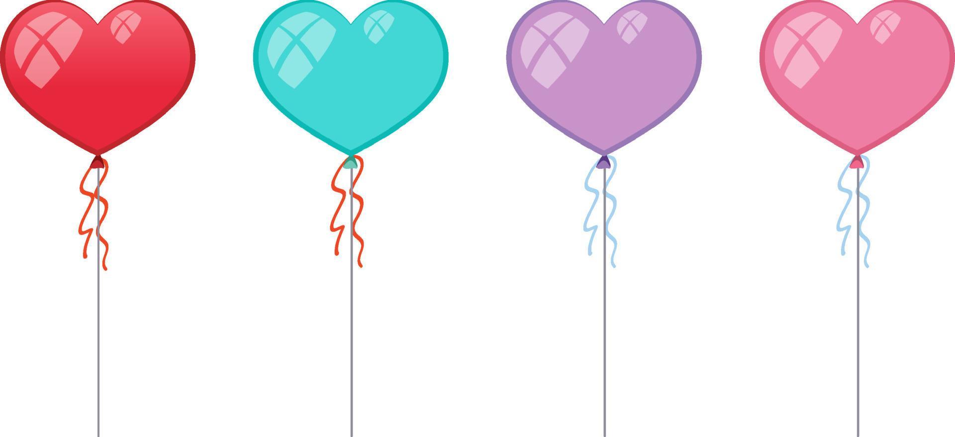 Heart balloons set in different pastel colors 4654139 Vector Art at ...