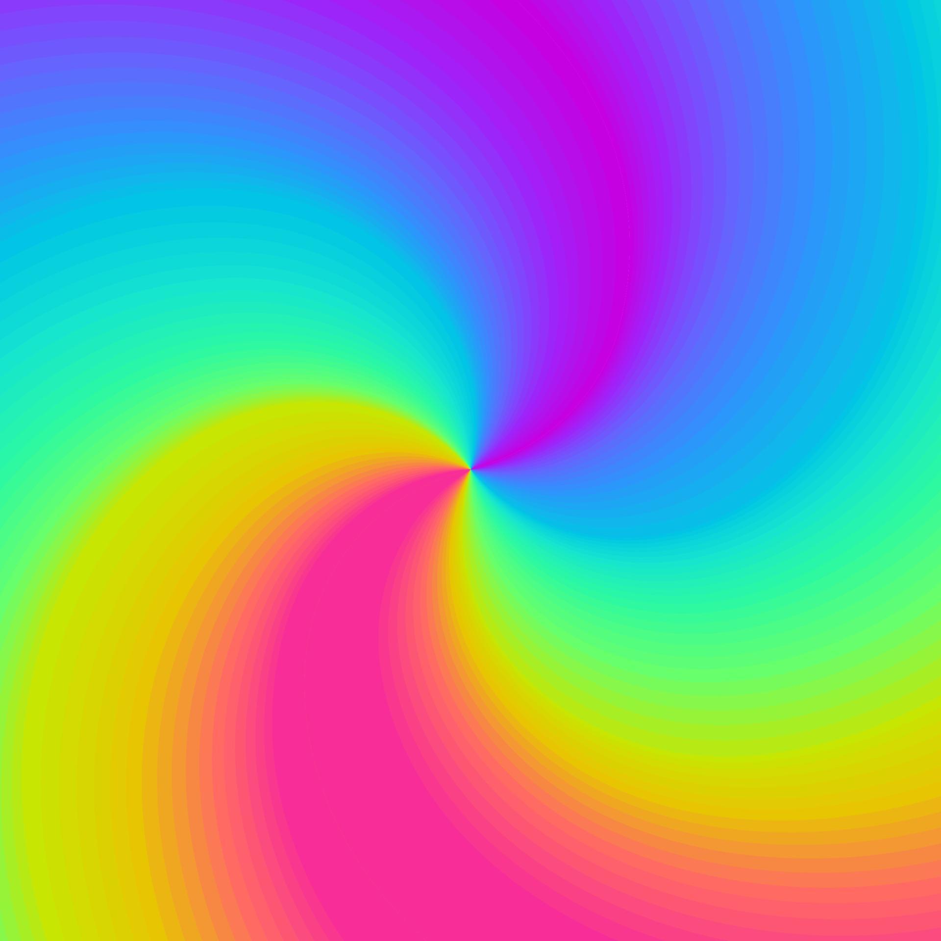 Rainbow neon swirl background. Radial gradient rainbow of twisted ... Rainbow neon swirl background. Radial gradient rainbow of twisted ...