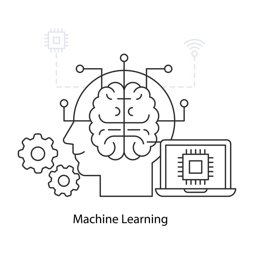 Trendy design illustration of machine learning 4655701 Vector Art at ...