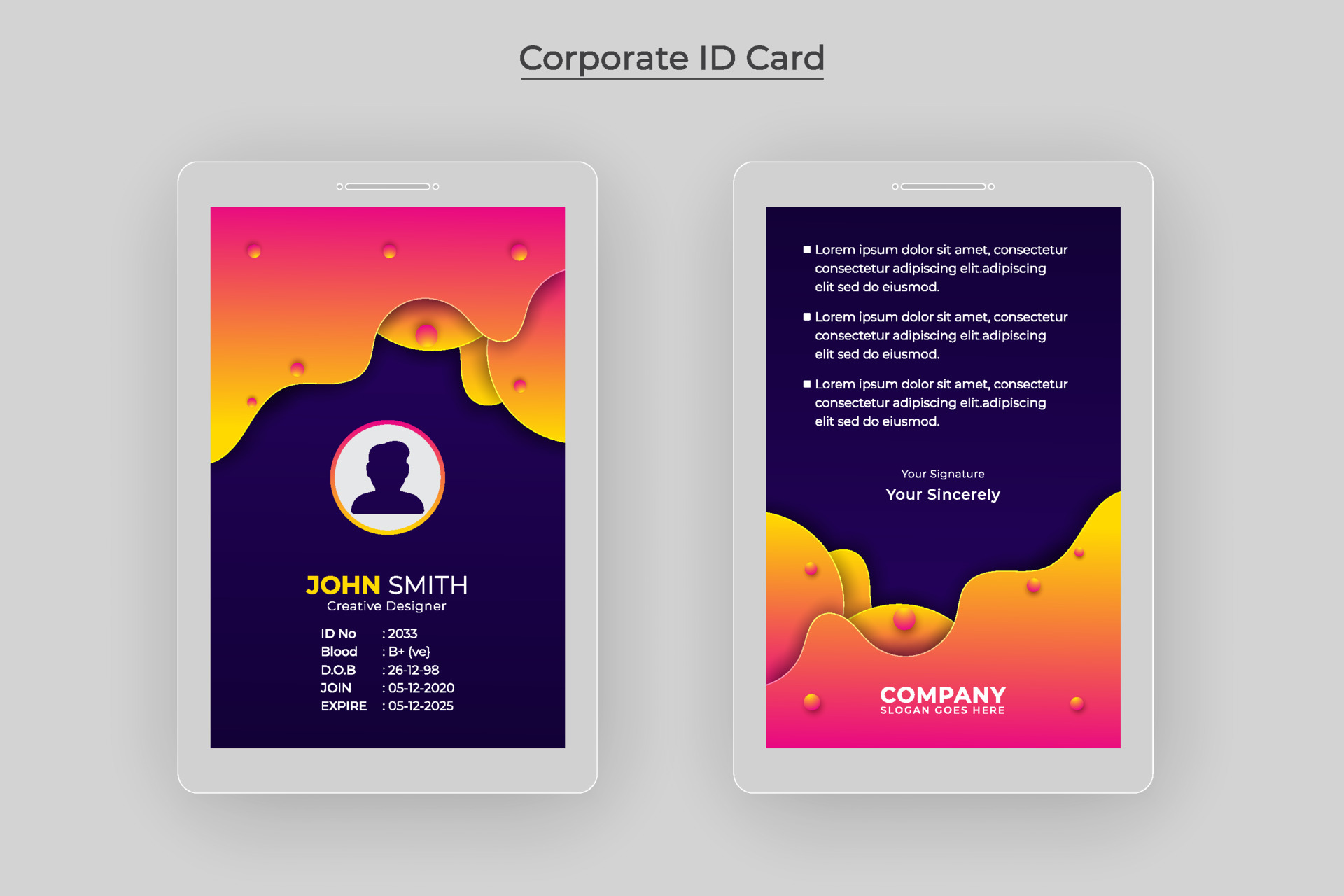 Modern And Creative Office Staff Id Card Design For Employee Free Modern And Creative Office Staff Id Card Design For Employee Free