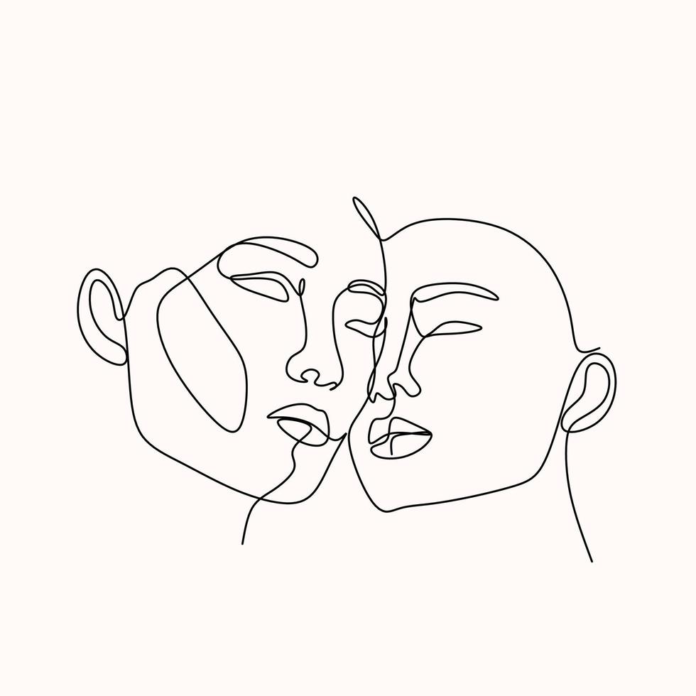 Feminine Face Line Art Vector Minimalist Line Drawing Woman Face
