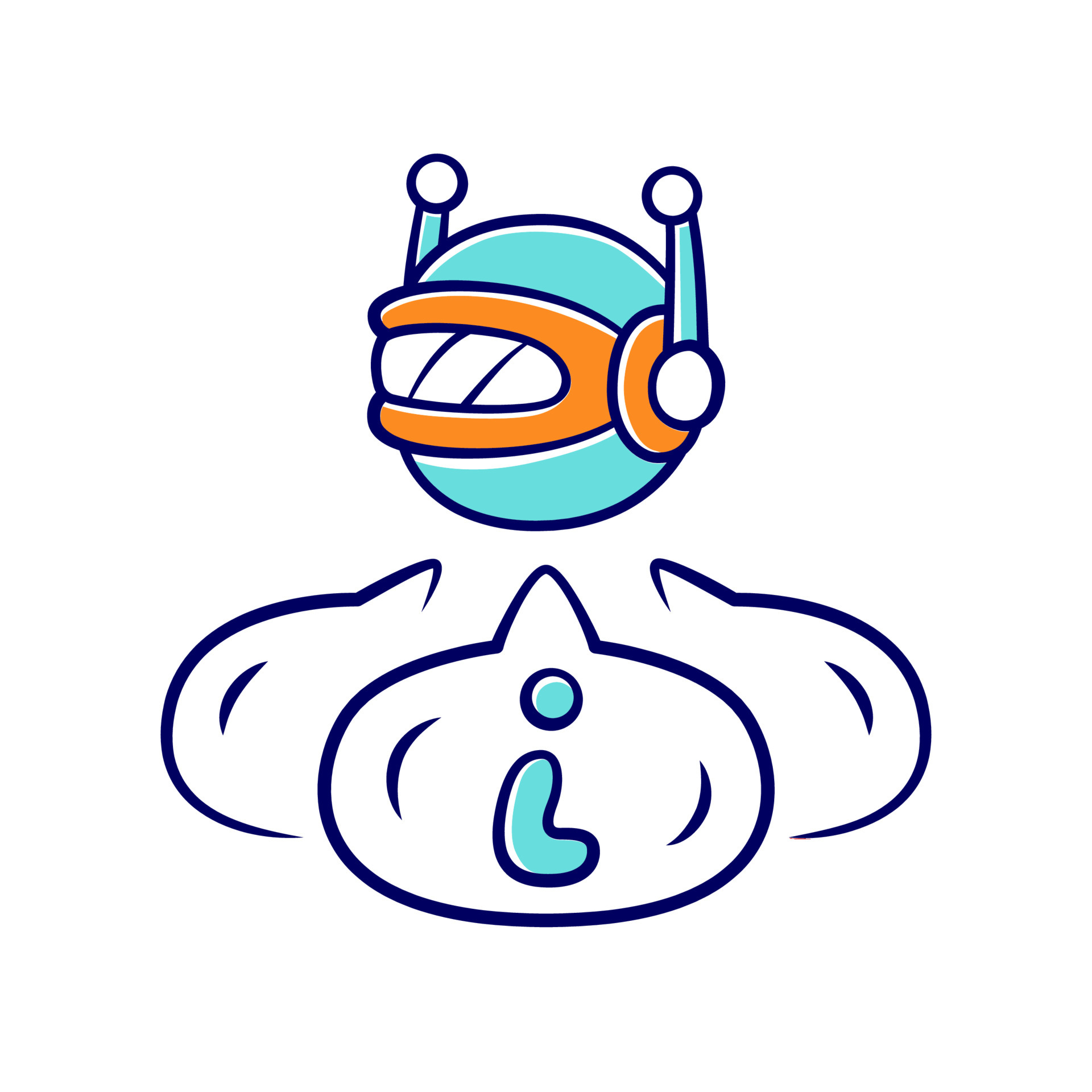 Informational Bot Color Icon Robot Virtual Assistant Artificial