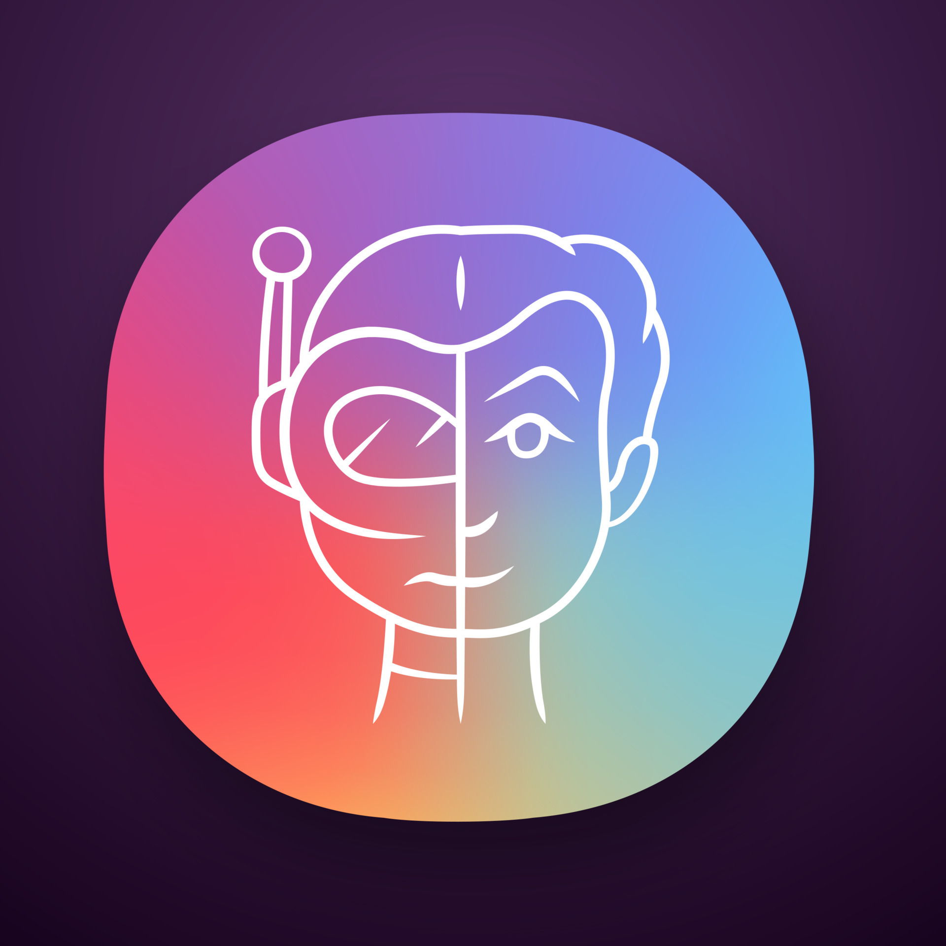 Bot Impersonator App Icon Automated Hacking False Identity Robot Imitator Cybernetics