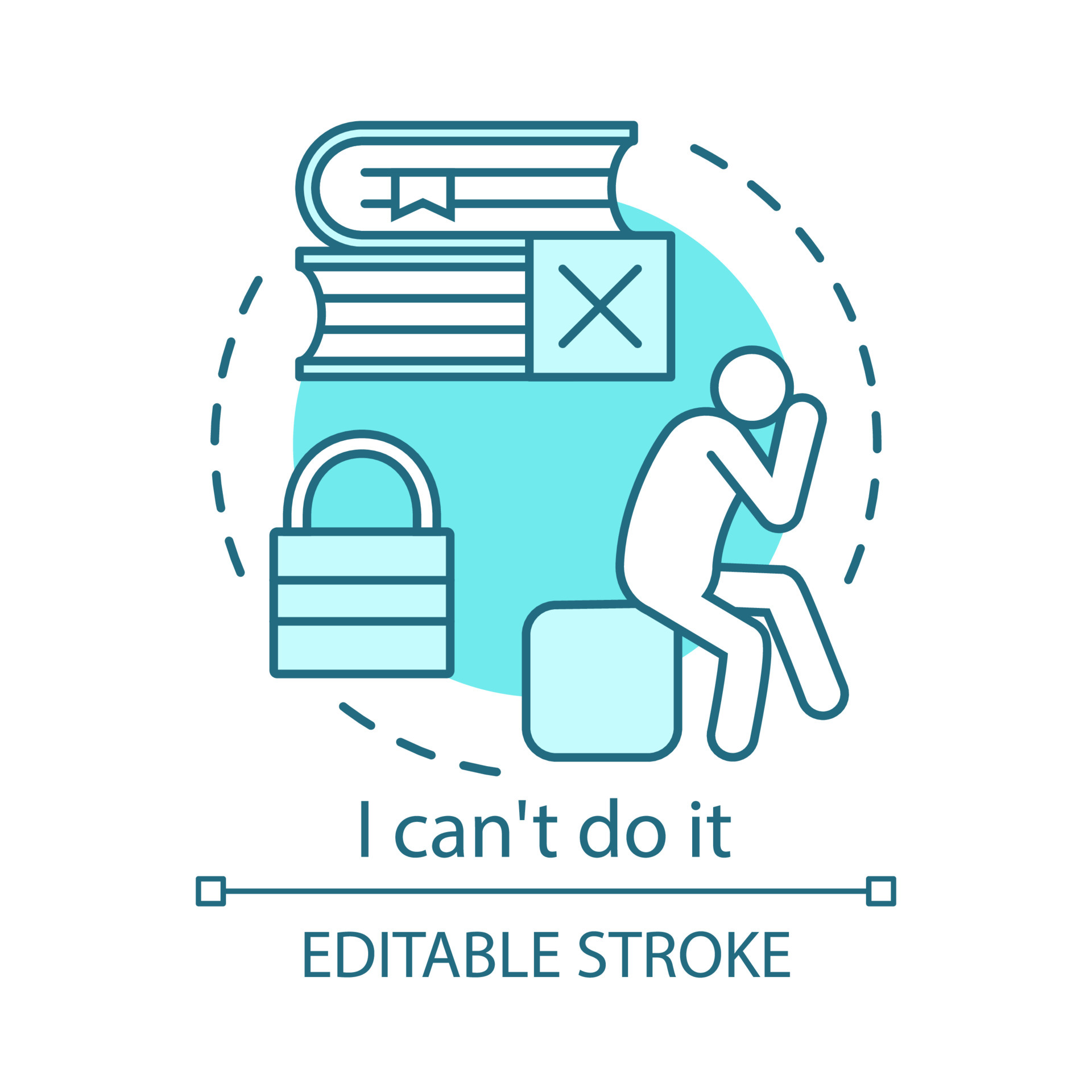 Learning problems concept icon. Difficulties idea thin line ...