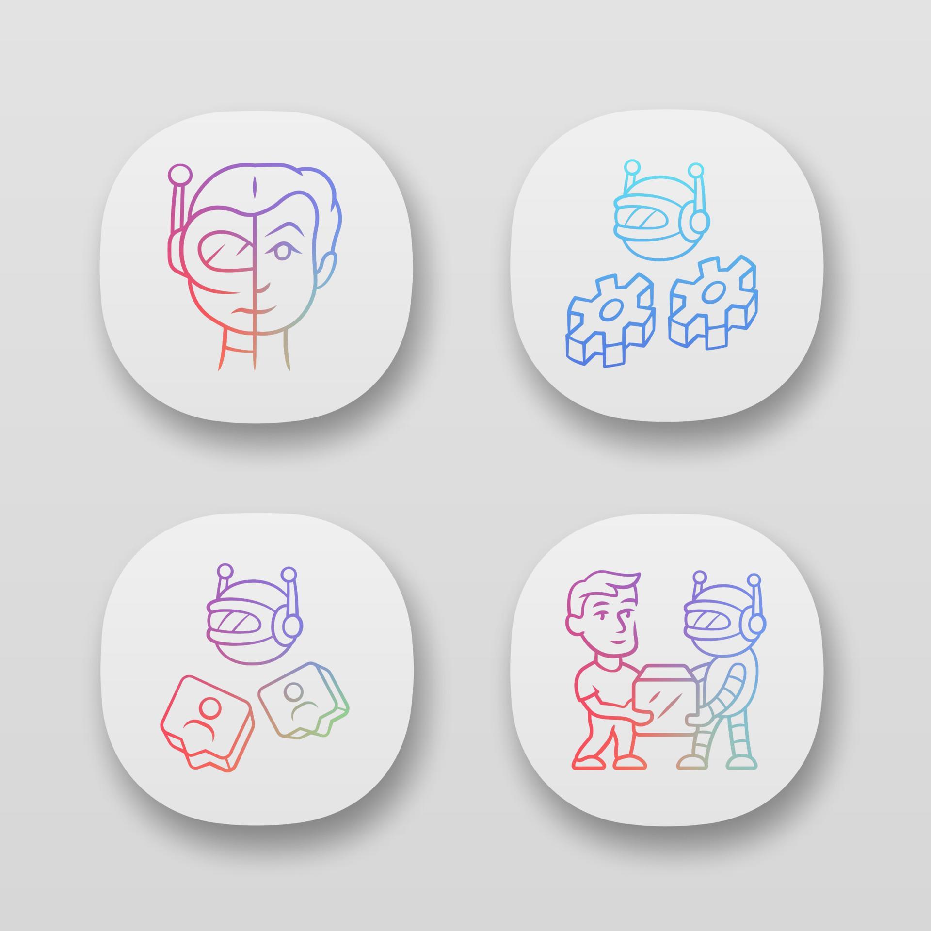 Software Bot App Icons Set Ocialbot Transactional Impersonator