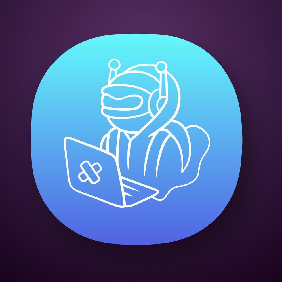 Hacker bot app icon. Virus robot. Cyber pirate attack, crime ... Hacker bot app icon. Virus robot. Cyber pirate attack, crime ...