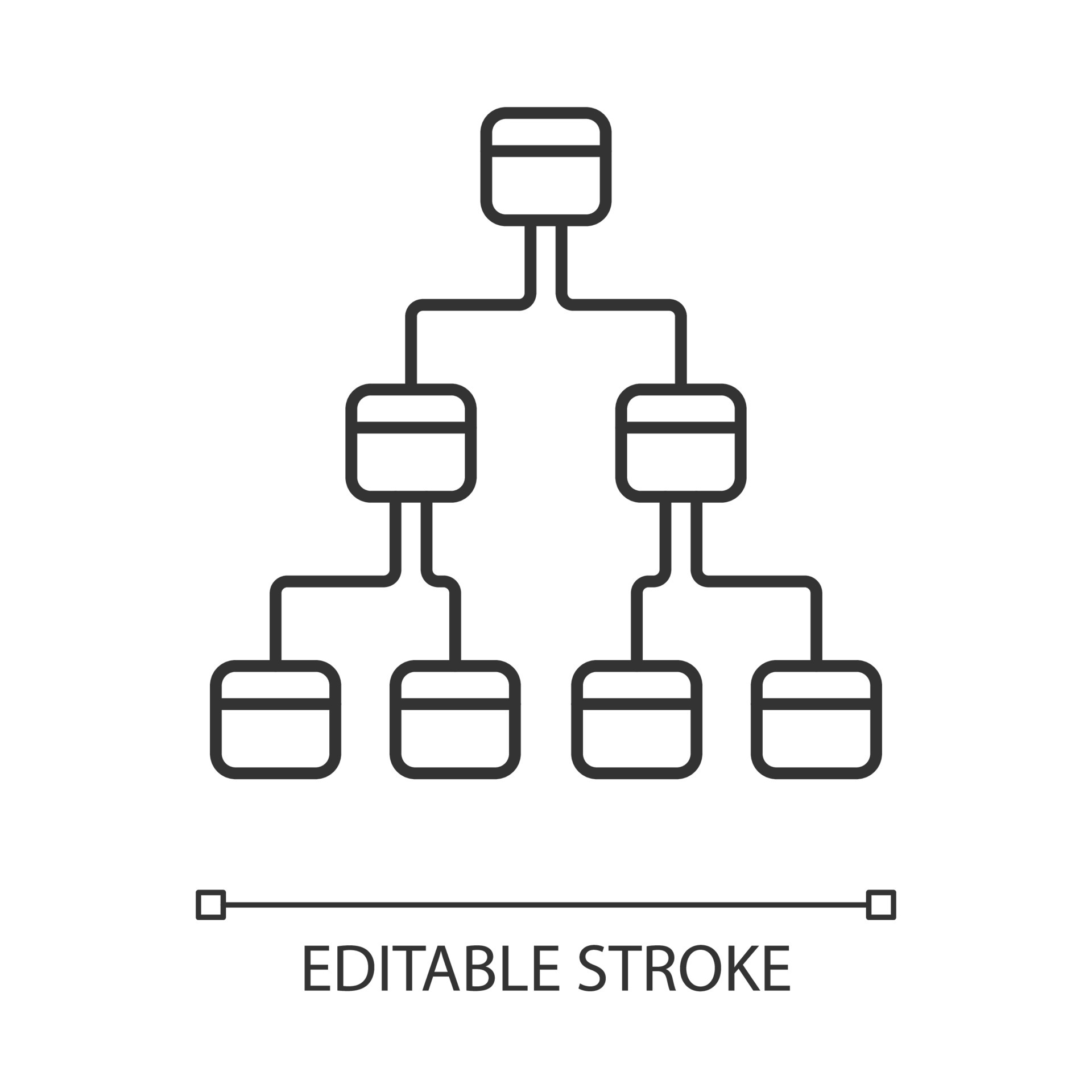 Tree diagram linear icon. Hierarchical system. Node link diagram. Tree ...
