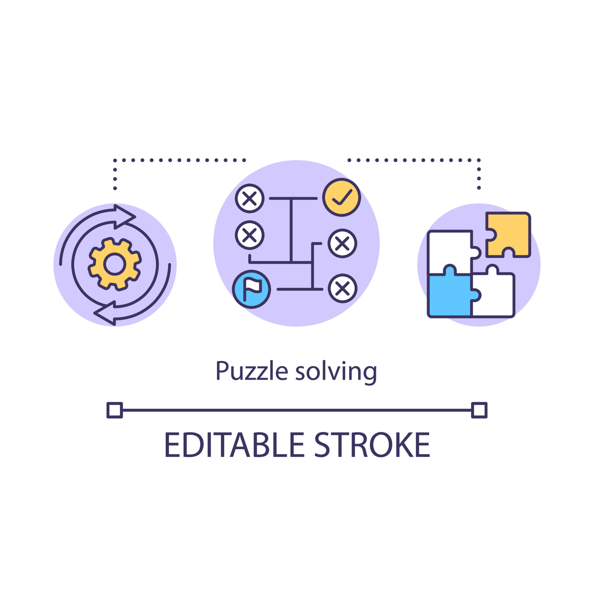 Puzzle Solving Concept Icon Game Algorithm Idea Thin Line Illustration